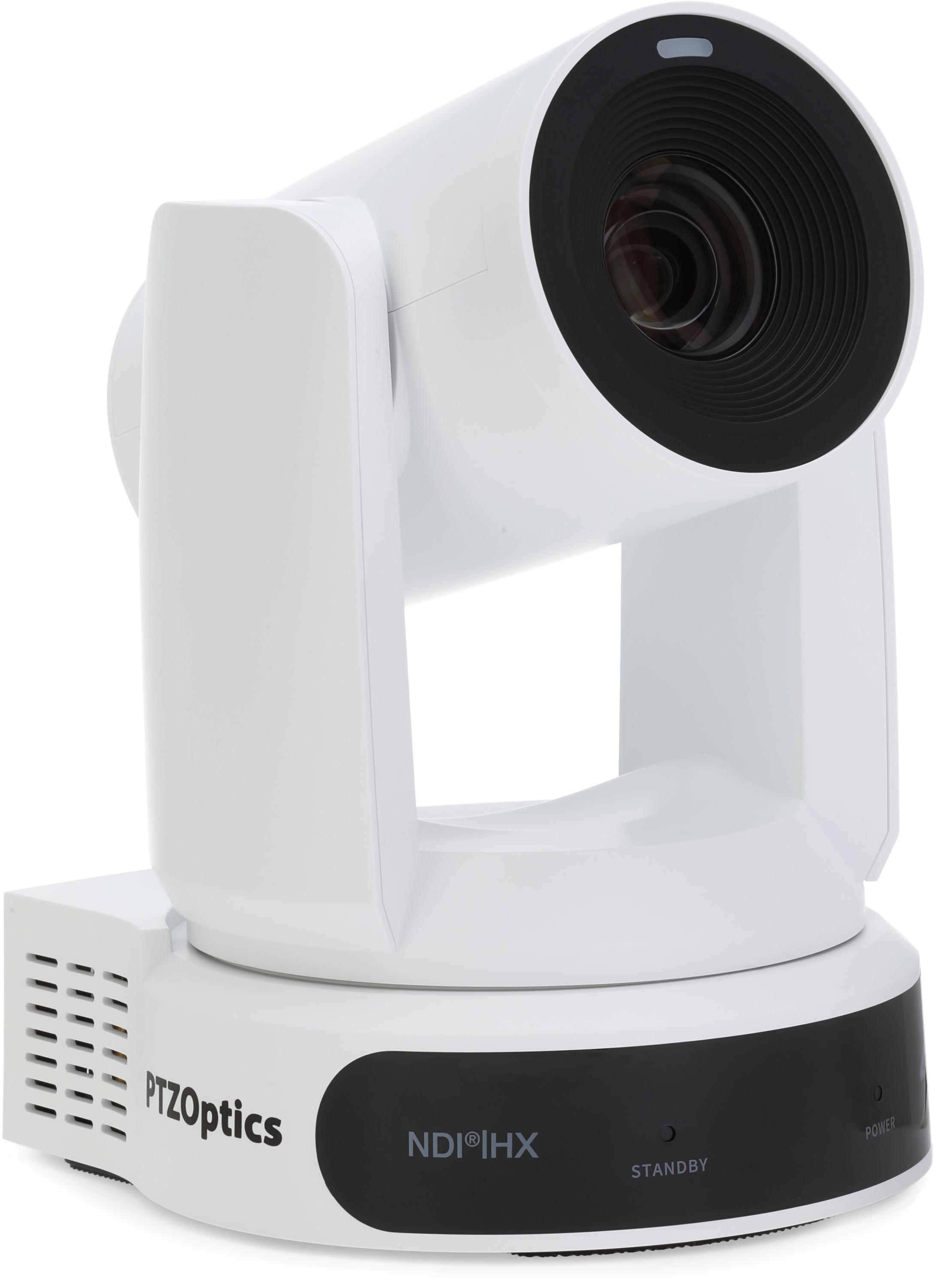 PTZOptics Move 4K Auto-tracking PTZ Video Camera - White | Sweetwater