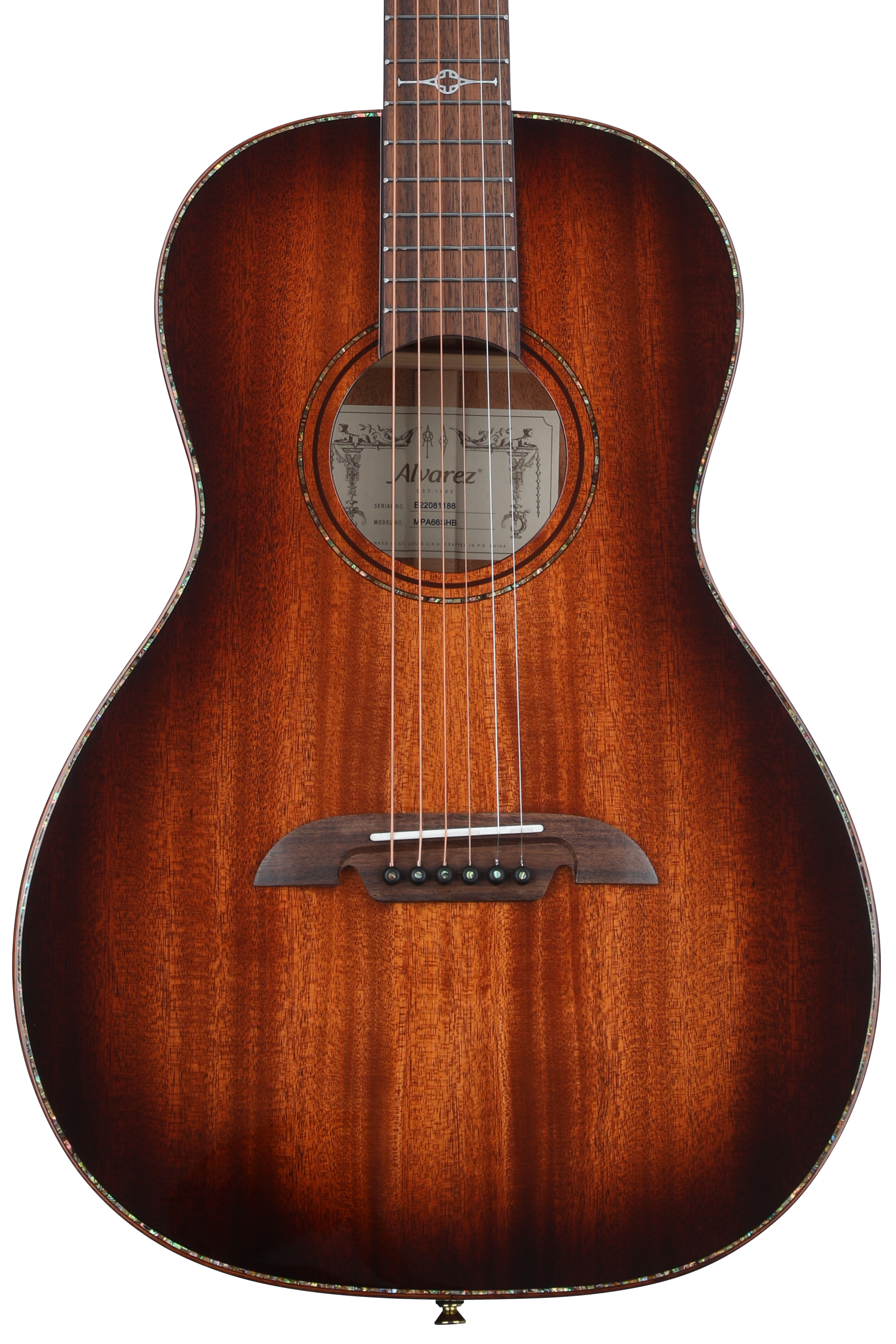 Alvarez MPA66SHB Masterworks A66 Parlor Acoustic Guitar - Shadowburst ...