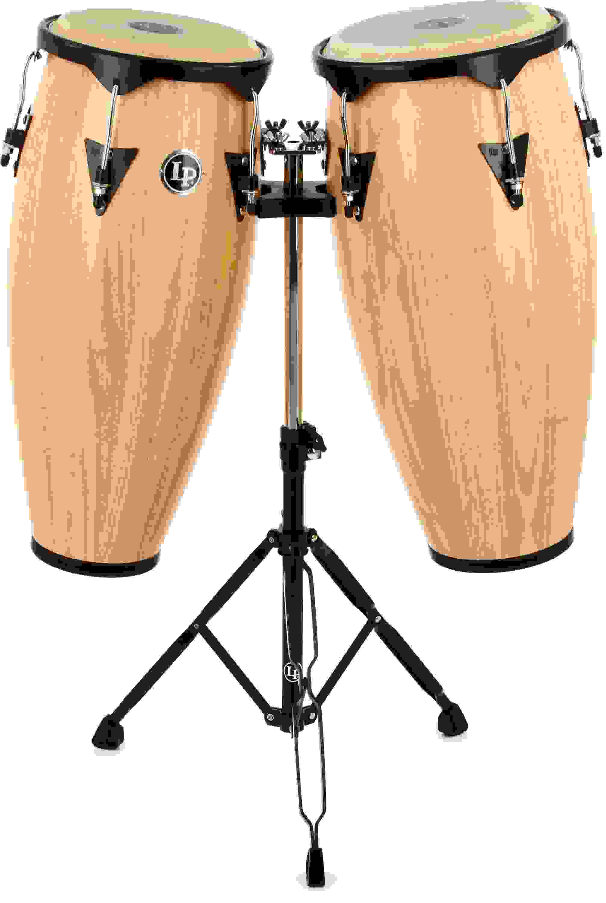 Latin Percussion City Series Conga Set with Stand - 10/11 inch Natural ...