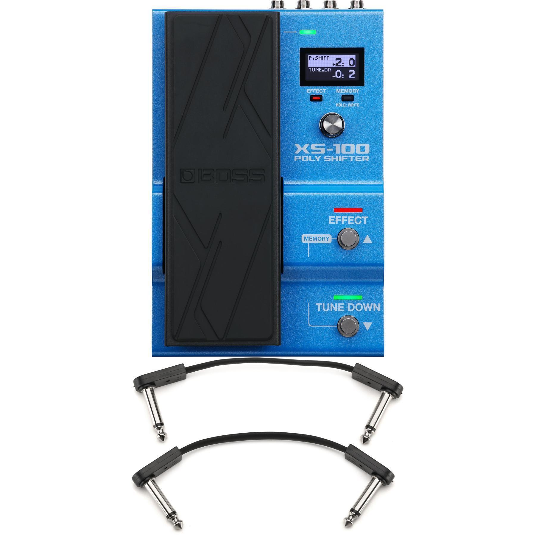 Boss XS-100 Poly Shifter Pitch-shift Pedal with EBS Flat Patch Cables ...