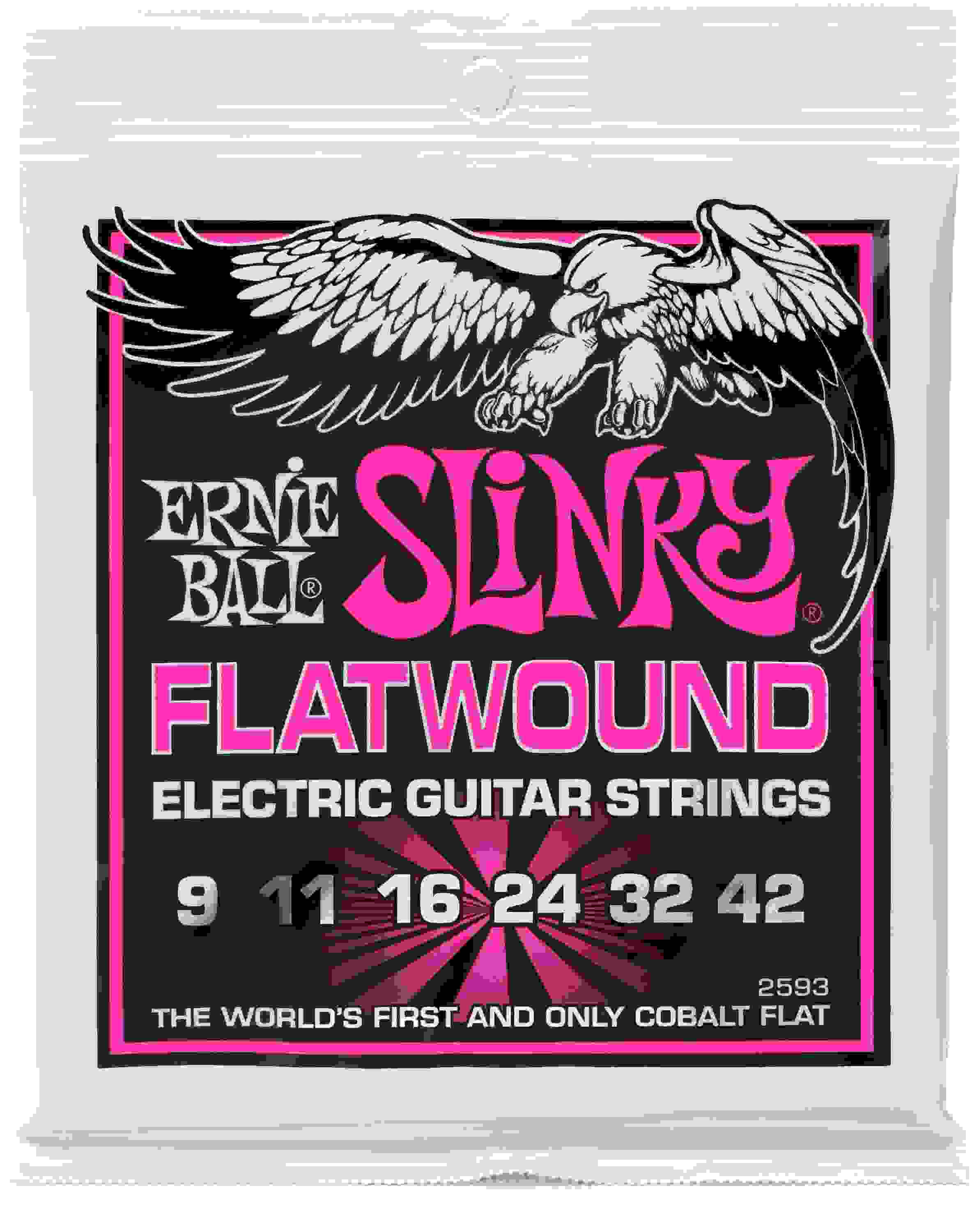 Ernie Ball 2593 Super Slinky Flatwound Electric Guitar Strings - .009-.042 | Sweetwater