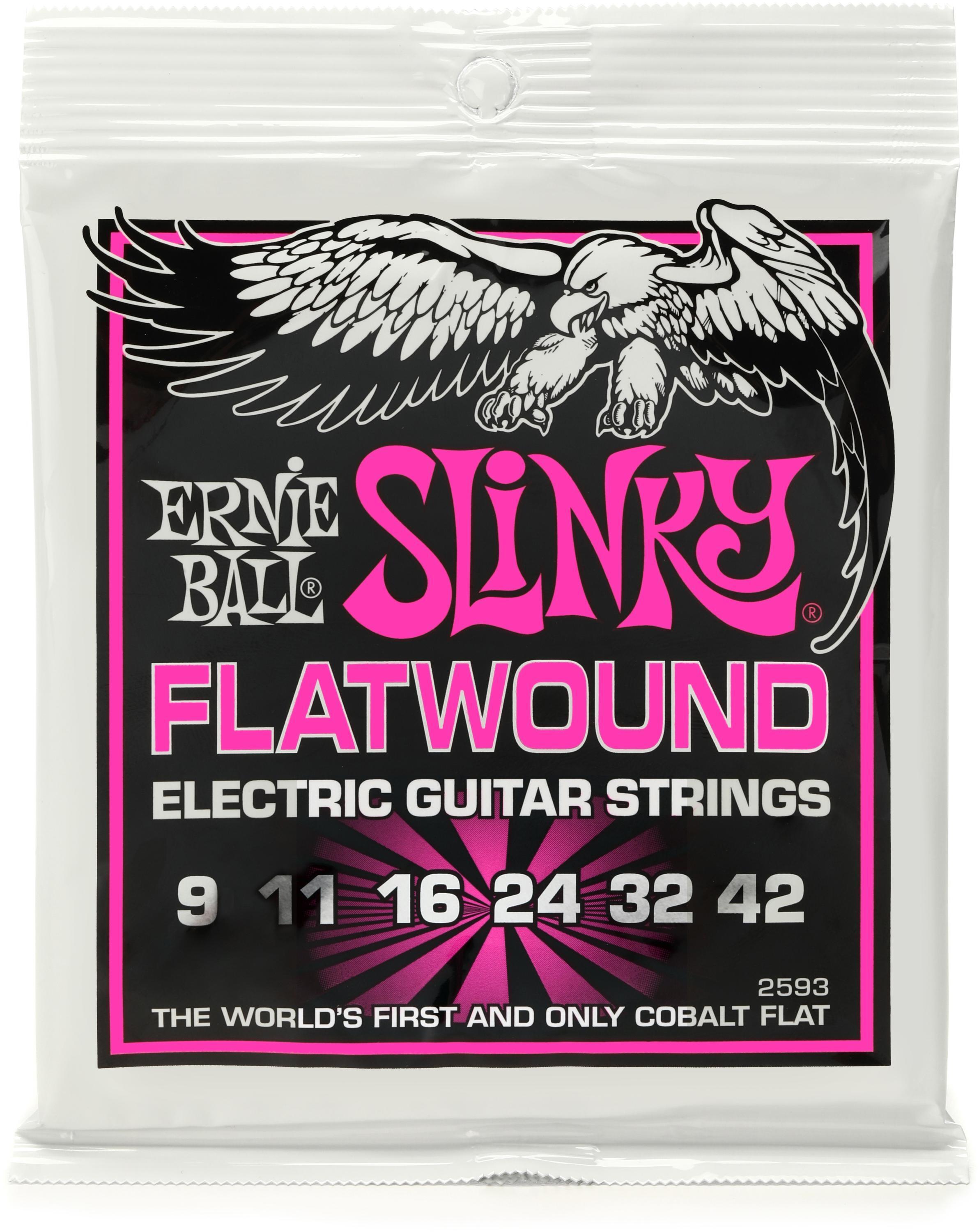 Ernie Ball 2593 Super Slinky Flatwound Electric Guitar Strings - .009-.042 | Sweetwater