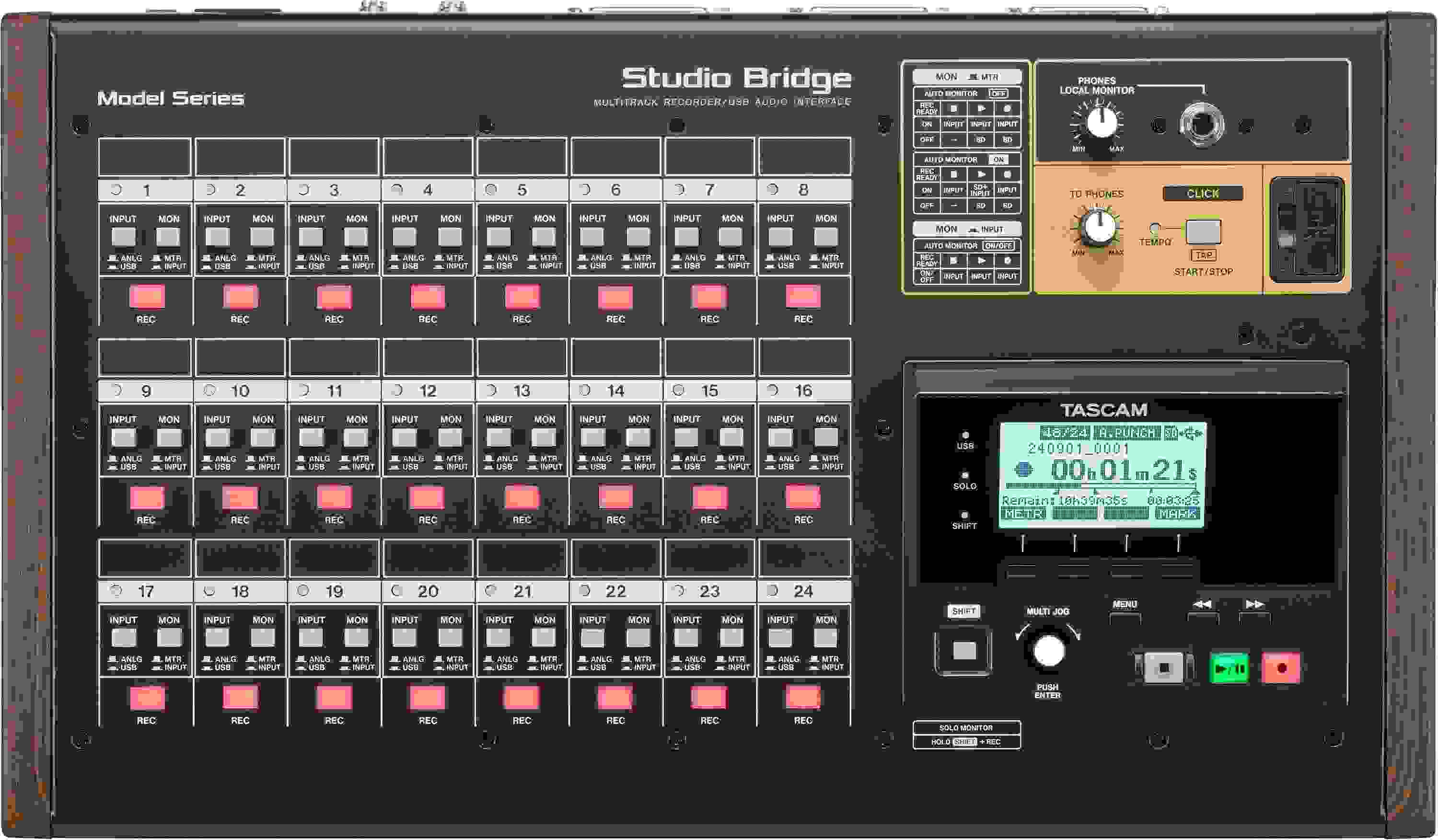 TASCAM Studio Bridge 24-track Analog Multitrack Recorder and USB Audio ...