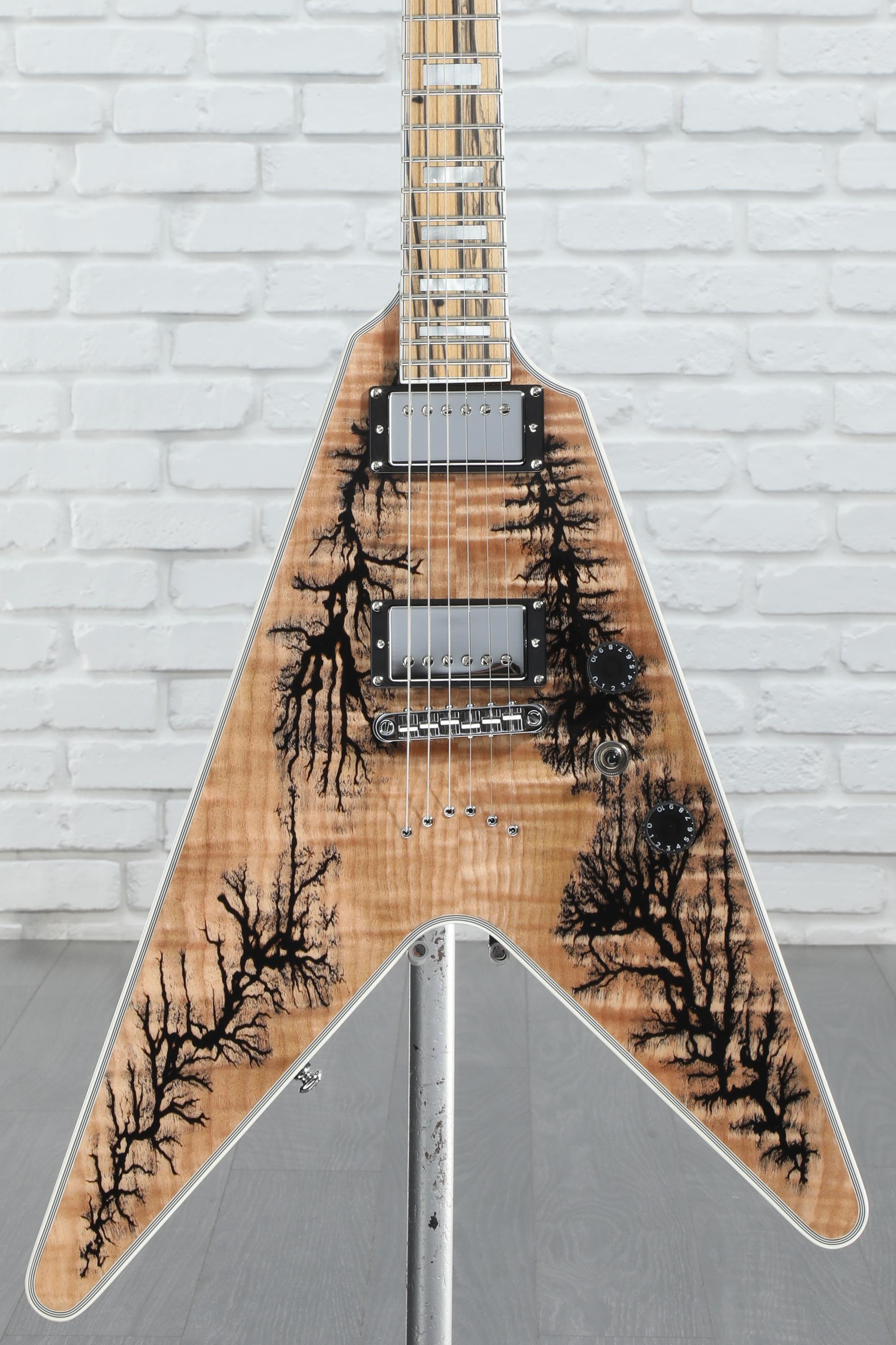 Schecter V-1 Electro Resin Electric Guitar - Black Electro Resin ...