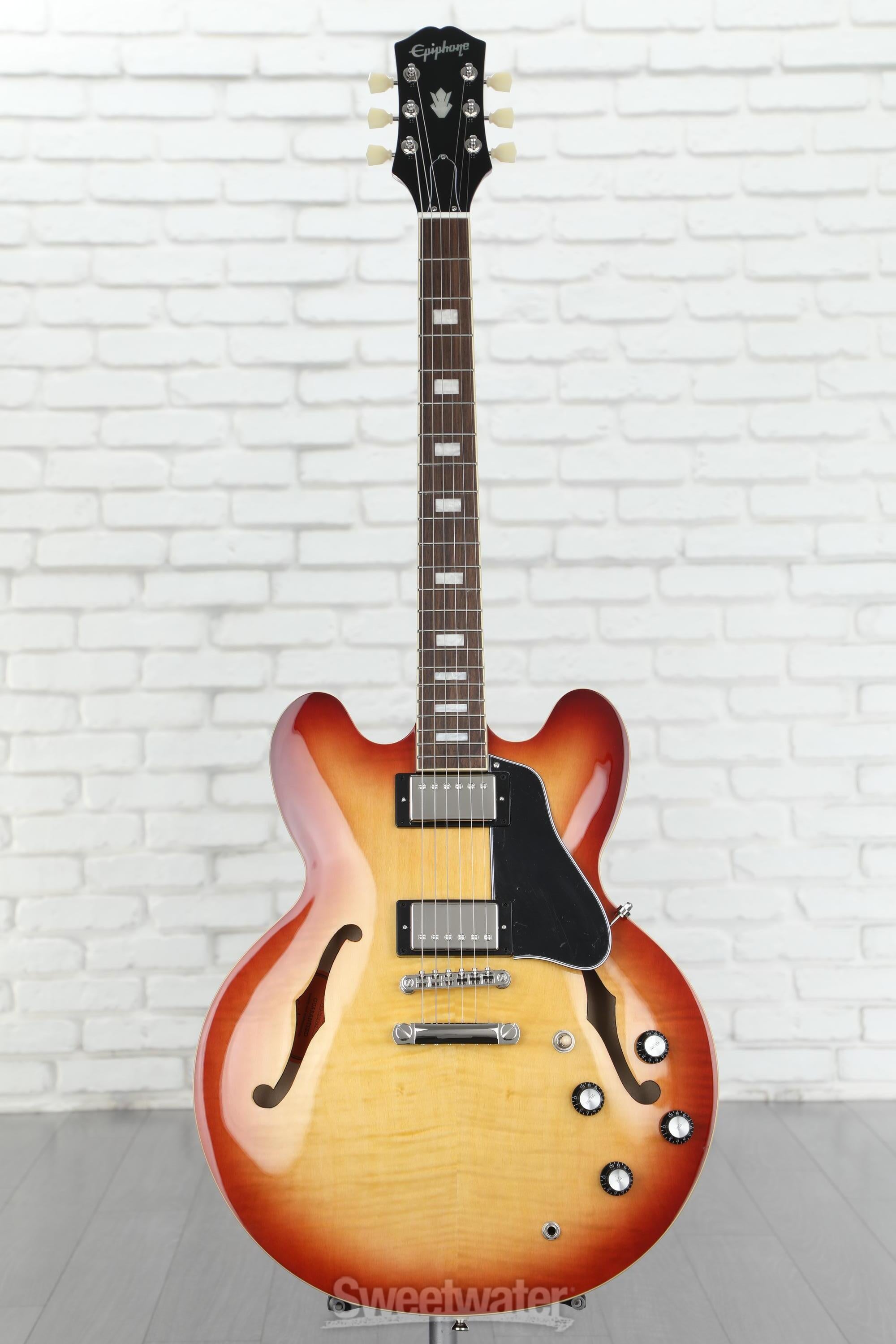 Epiphone ES-335 Figured Semi-hollowbody Electric Guitar - Raspberry Tea ...