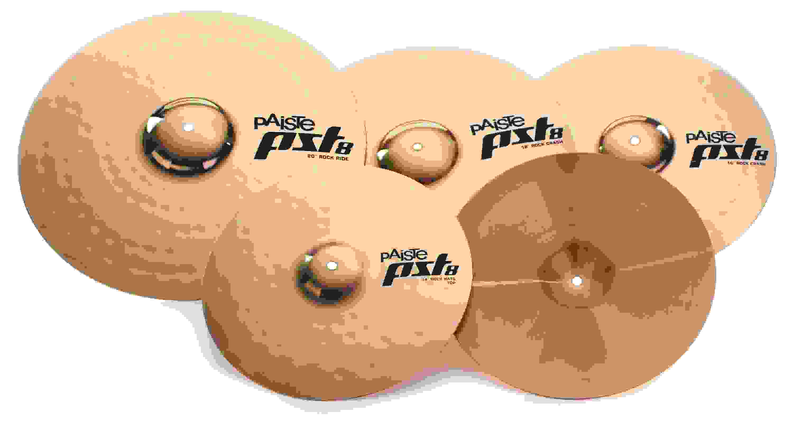 Paiste PST 8 Rock Cymbal Set - 14/18/20 inch - with Free 16 inch Crash ...