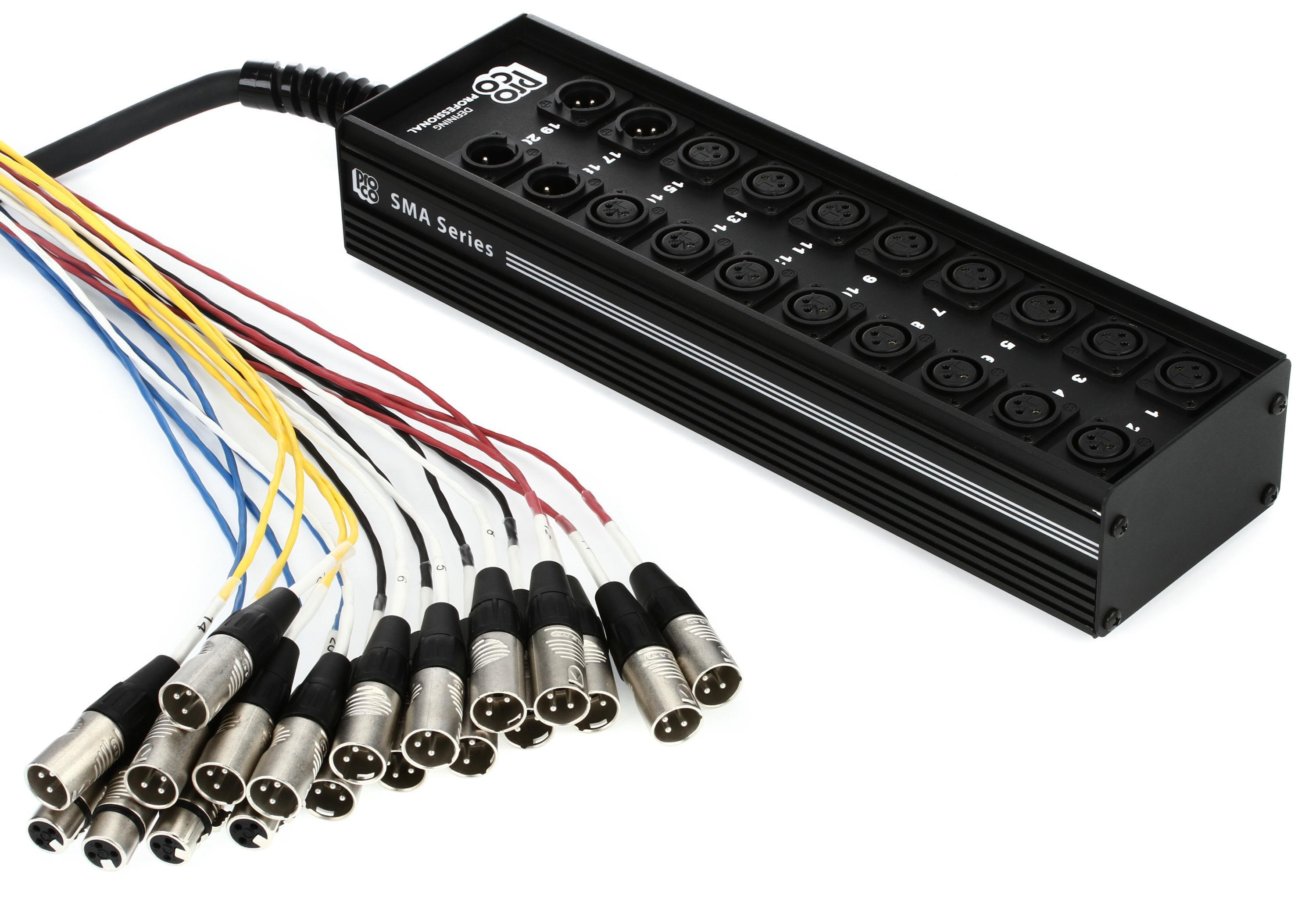 Pro Co SMA1604FBX-100 SMA Series 16x4 Stage Snake with XLR Returns ...