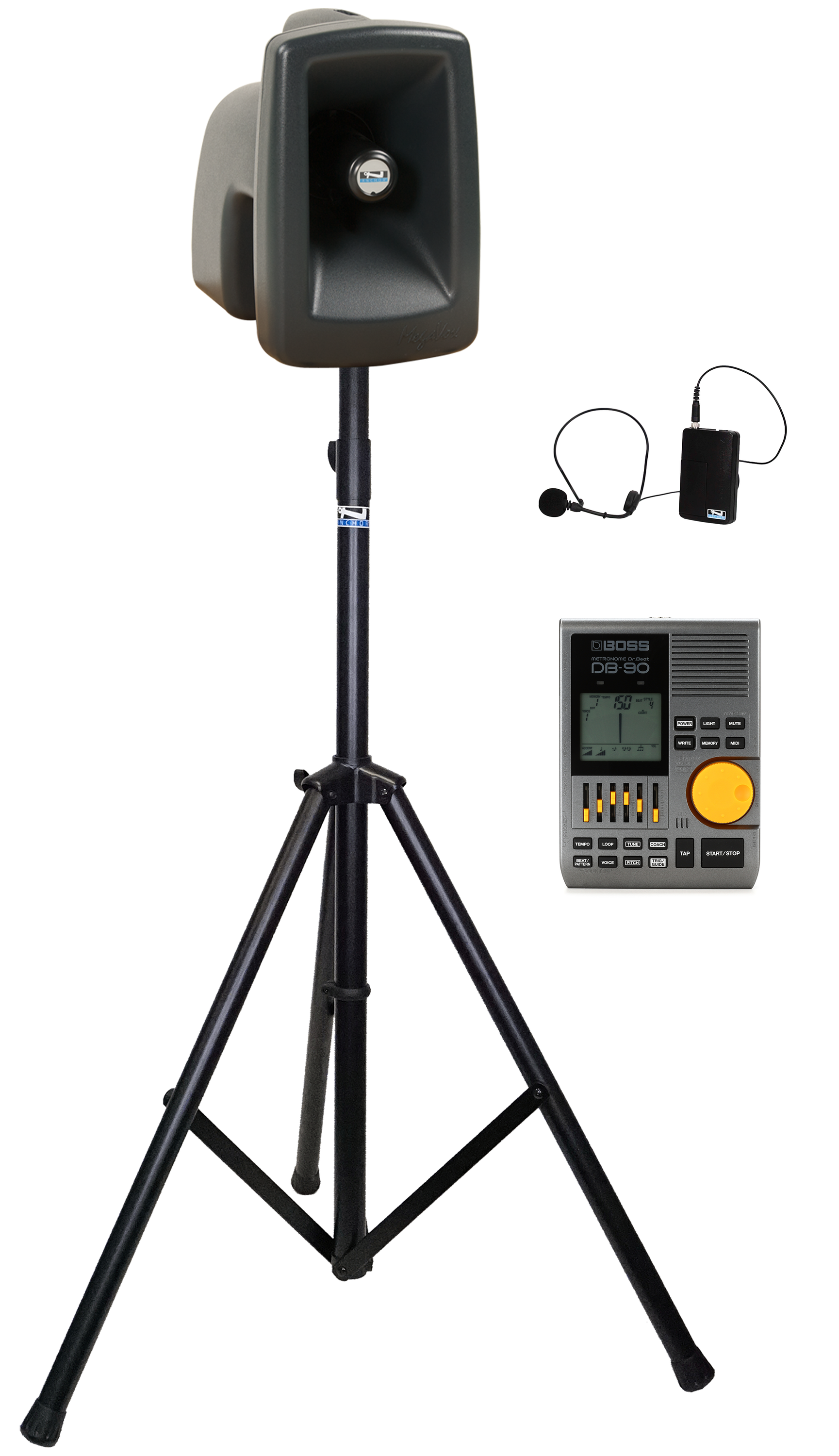 Anchor Audio MegaVox 2 Wireless PA with Wireless Headworn Microphone ...