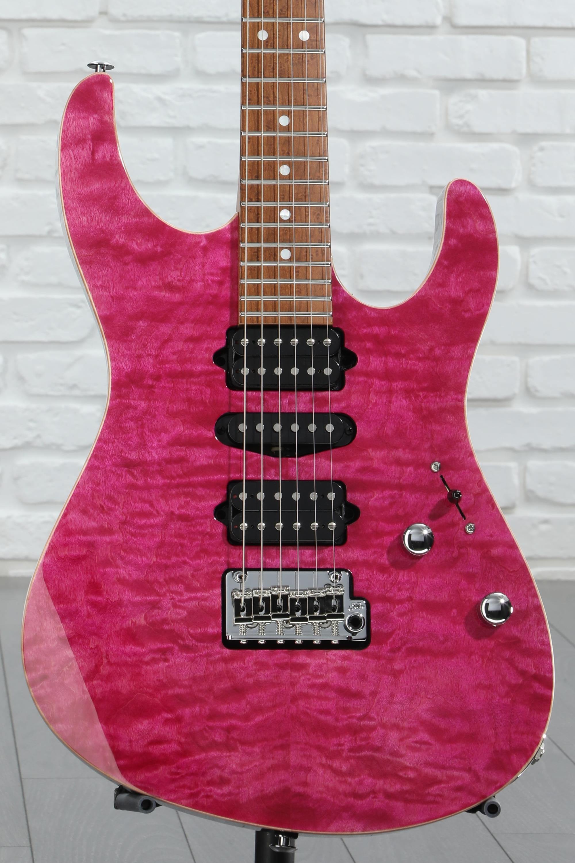 Suhr Modern Custom Electric Guitar - Magenta Pink Stain | Sweetwater