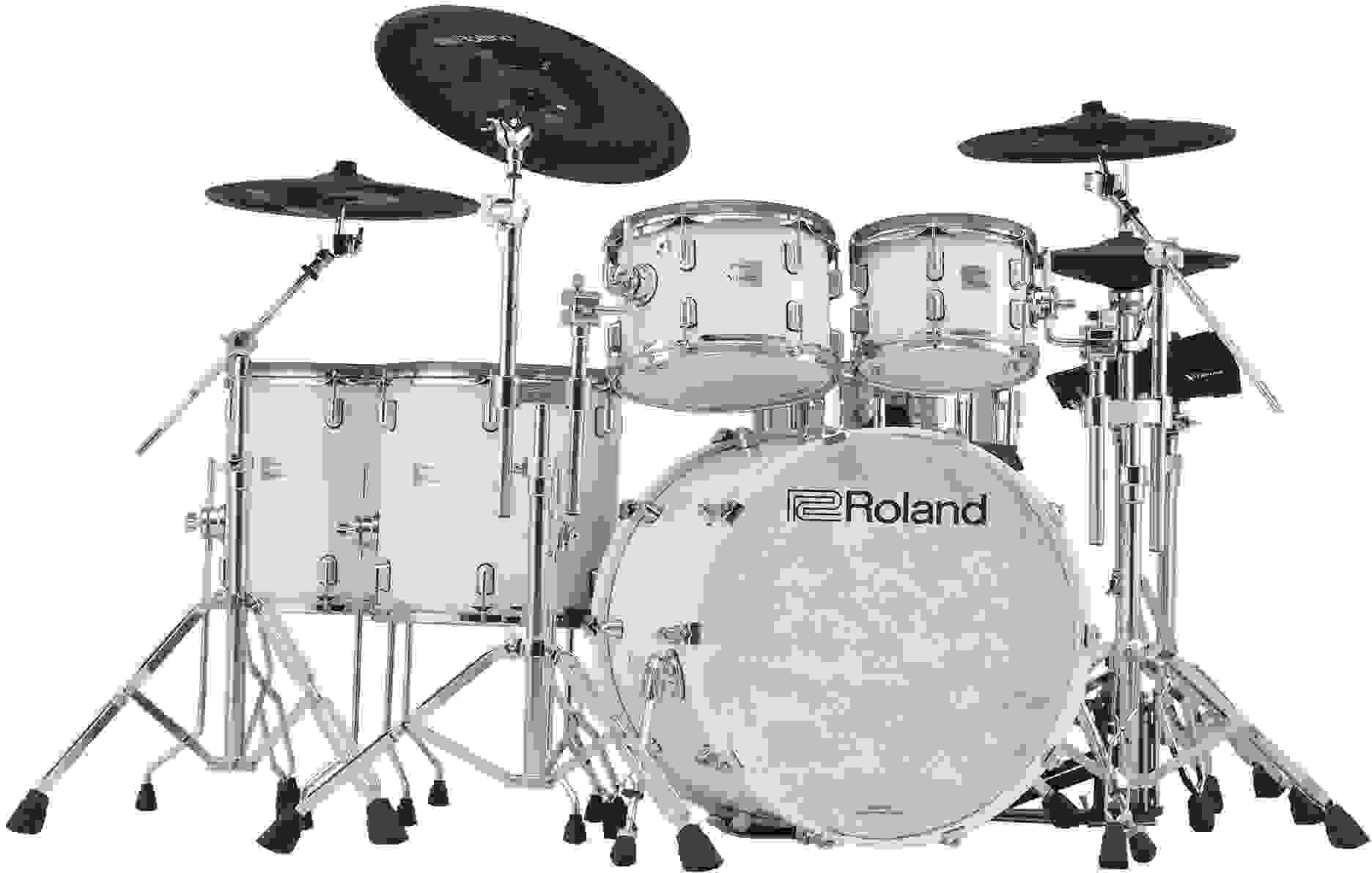 Roland V-Drums Acoustic Design VAD716 Electronic Drum Set - Polished White | Sweetwater