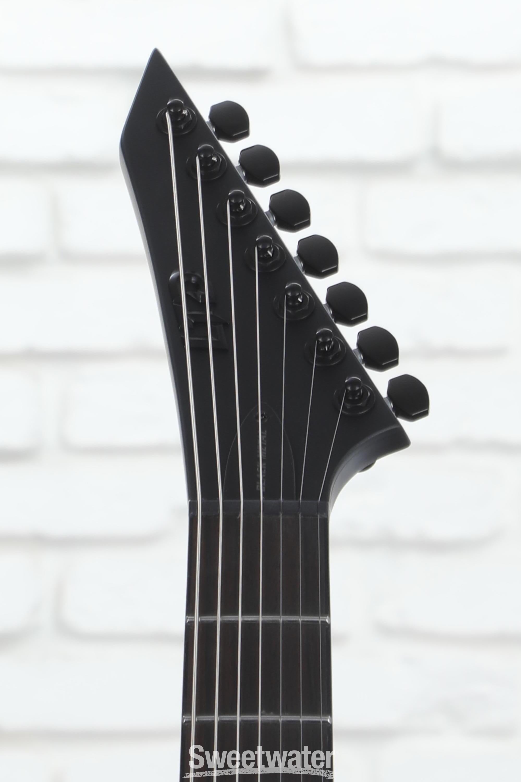 ESP LTD EX-7 Baritone Black Metal Electric Guitar - Black Satin ...