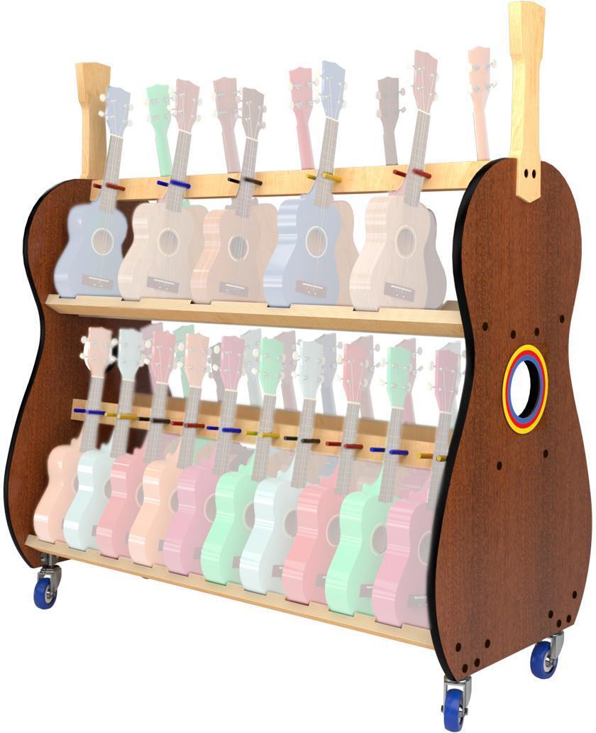 A&S Crafted Products The Band Room Soprano Ukulele Storage Rack - 30 ...