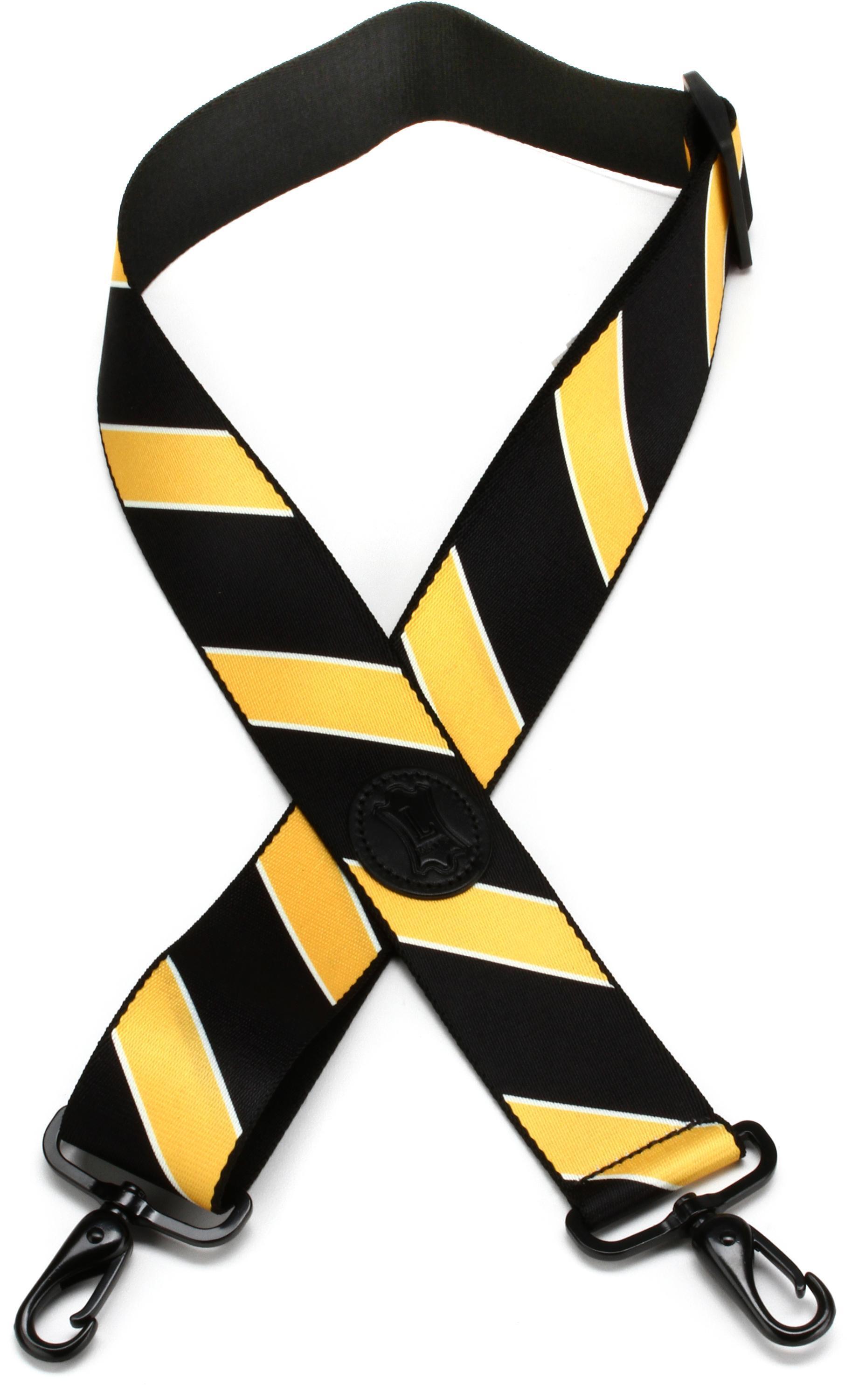 Levy's MCS-003 Polyester Case Strap - Black and Yellow Stripes | Sweetwater