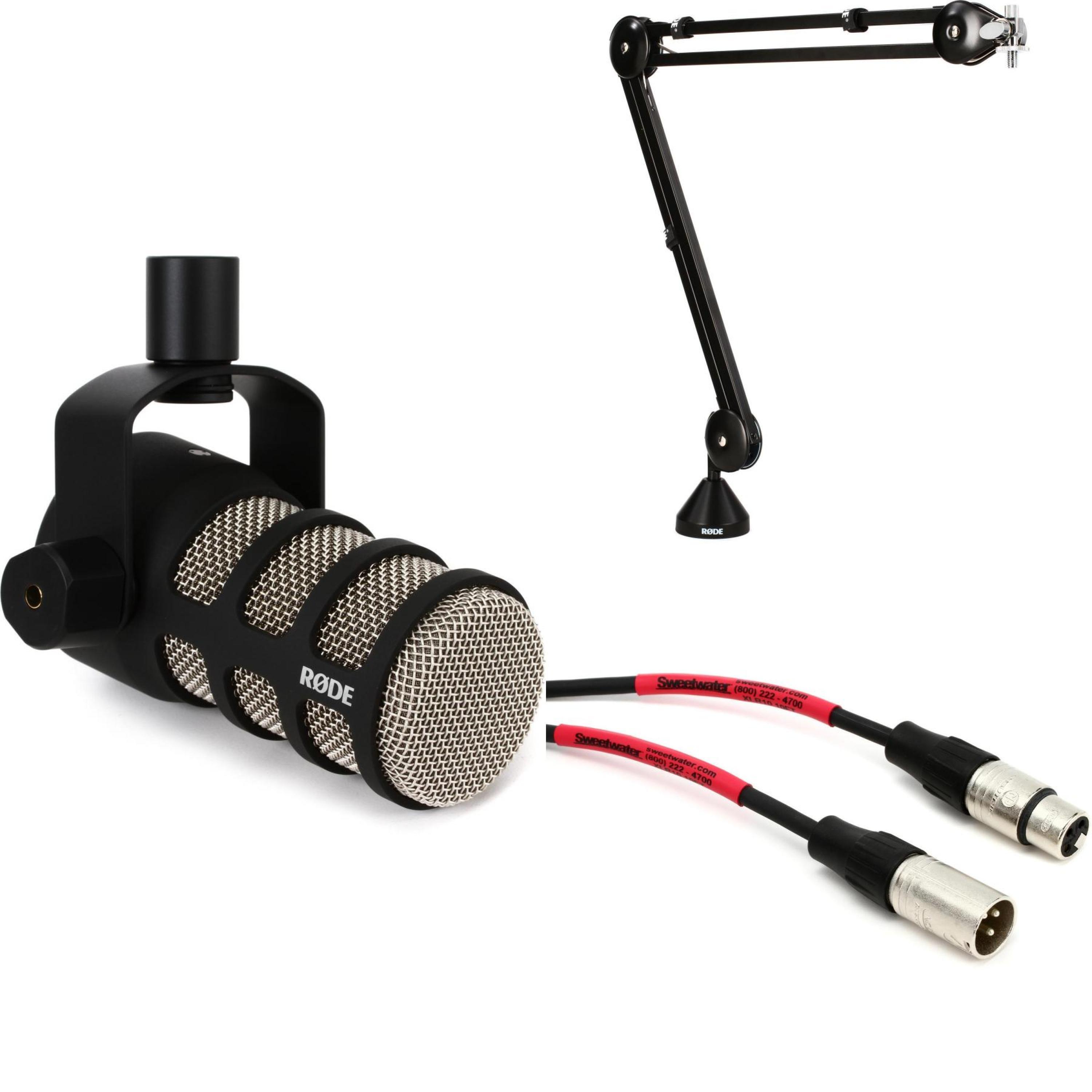Rode PodMic Dynamic Broadcast Microphone and Boom Arm Bundle | Sweetwater