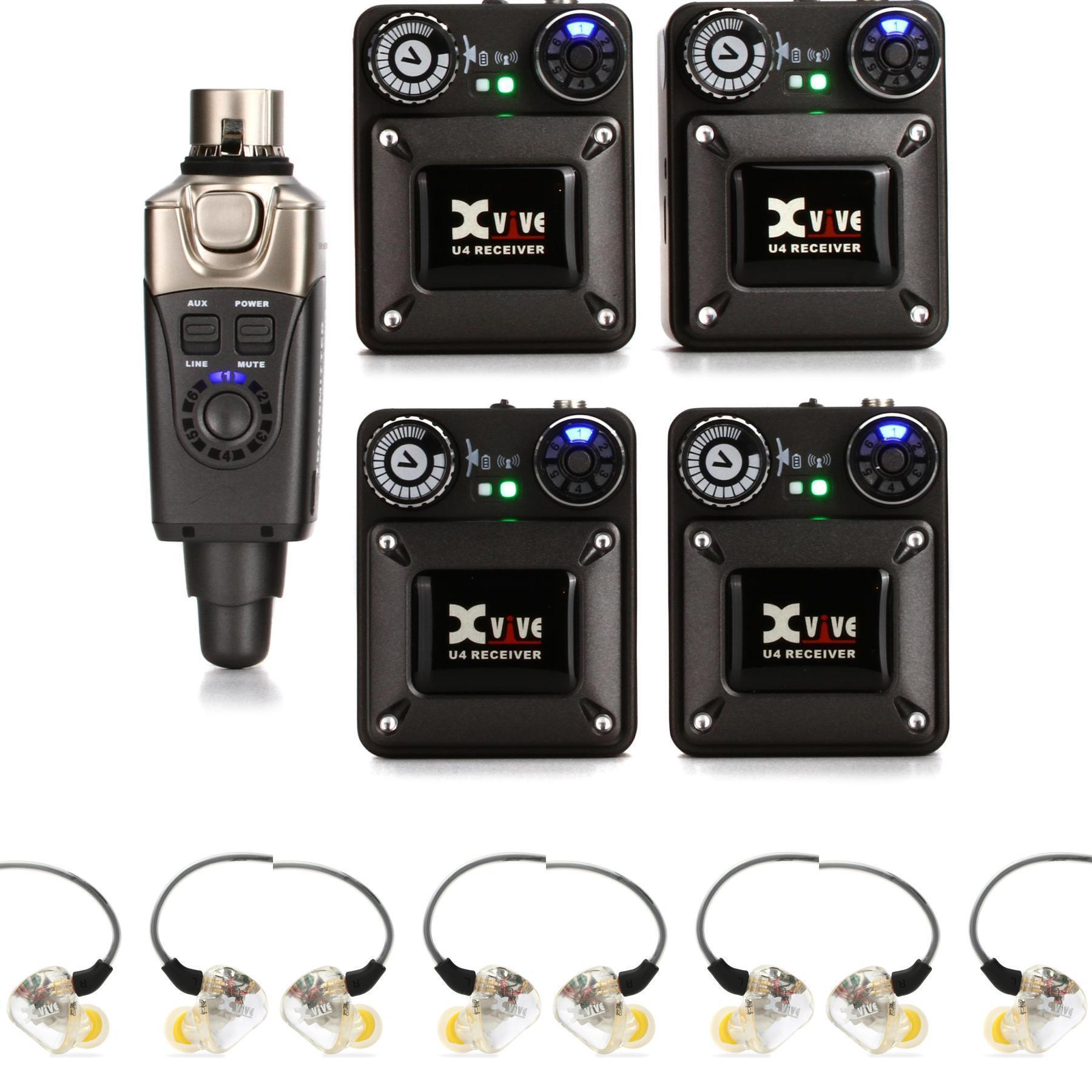 Xvive U4R4 Wireless In-Ear Monitoring System with 4 Receivers and T9 ...