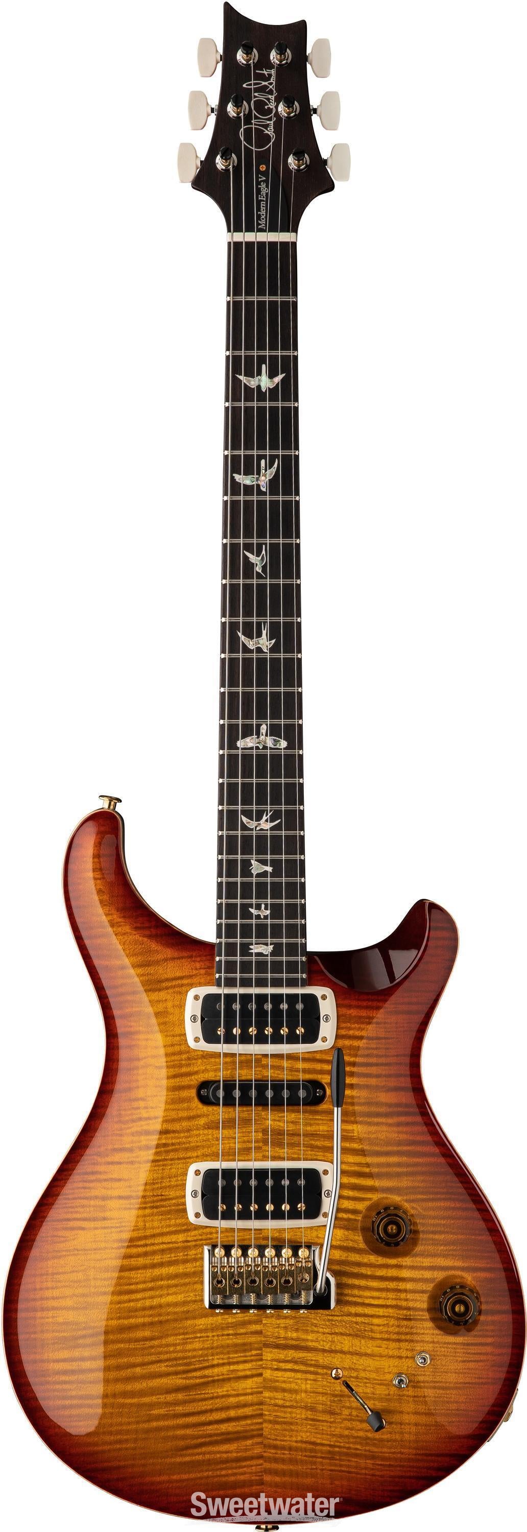 PRS Modern Eagle V Electric Guitar - Dark Cherry Sunburst, 10-Top ...