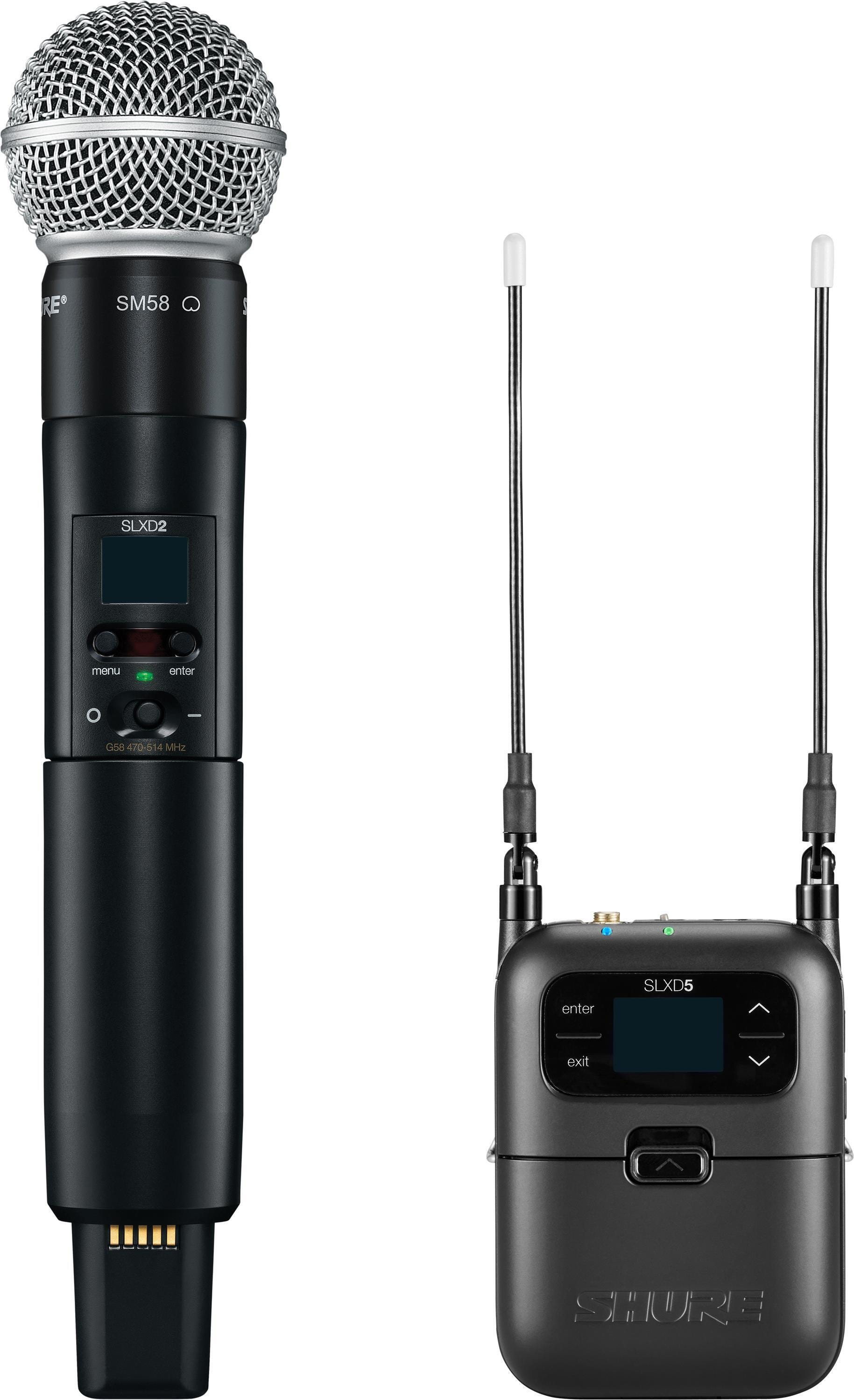 Shure SLXD25 Wireless Handheld System with SM58 Capsule - G58 Band ...