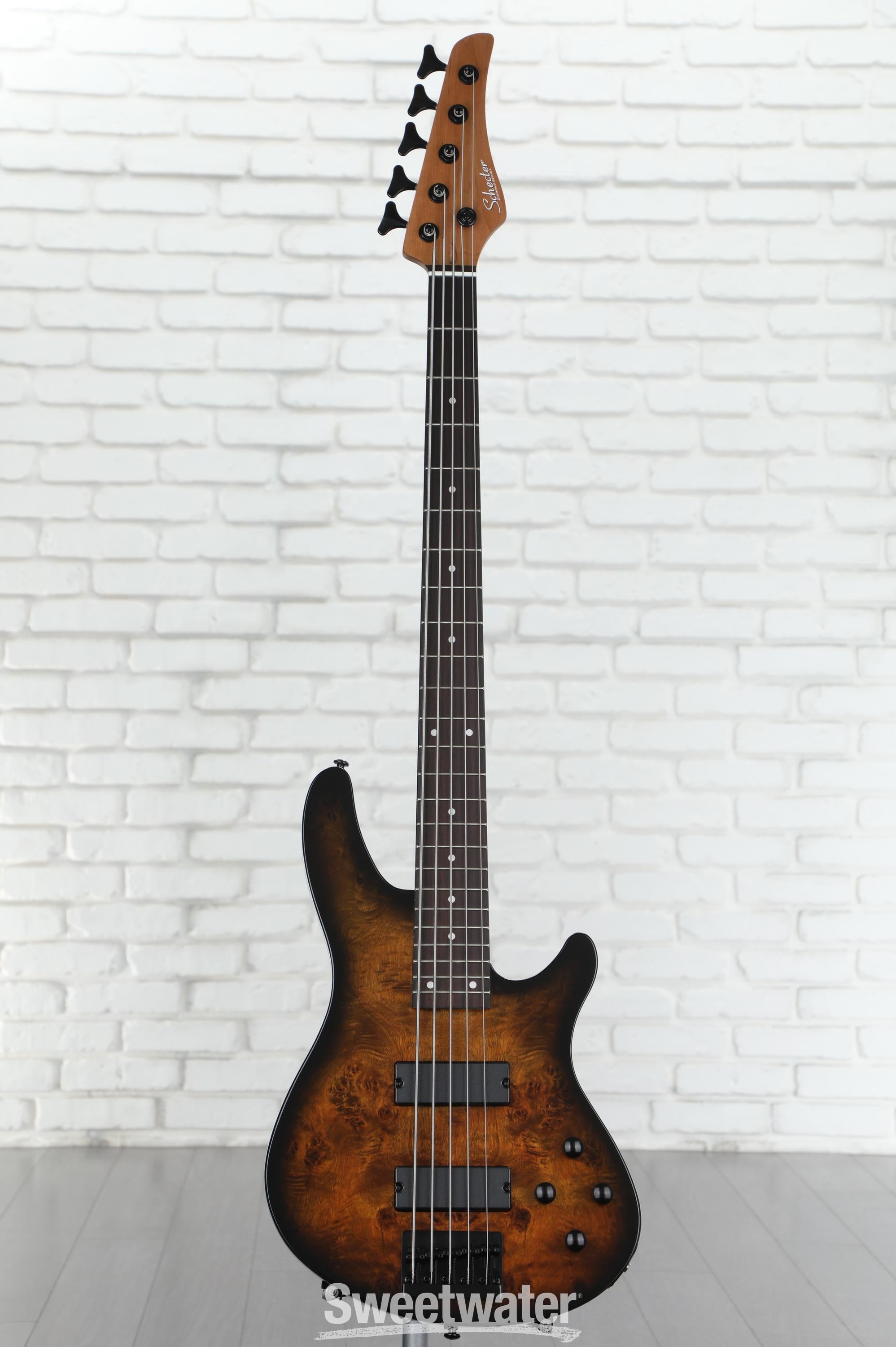 Schecter C-5 Standard 5-string Electric Bass - Tobacco Burl | Sweetwater