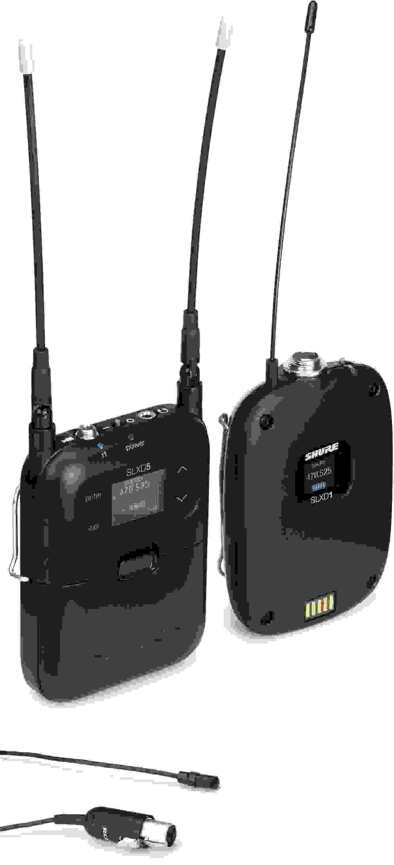 Shure SLXD15/DL4B Wireless Bodypack System with DL4B Lavalier Microphone - G58 Band | Sweetwater