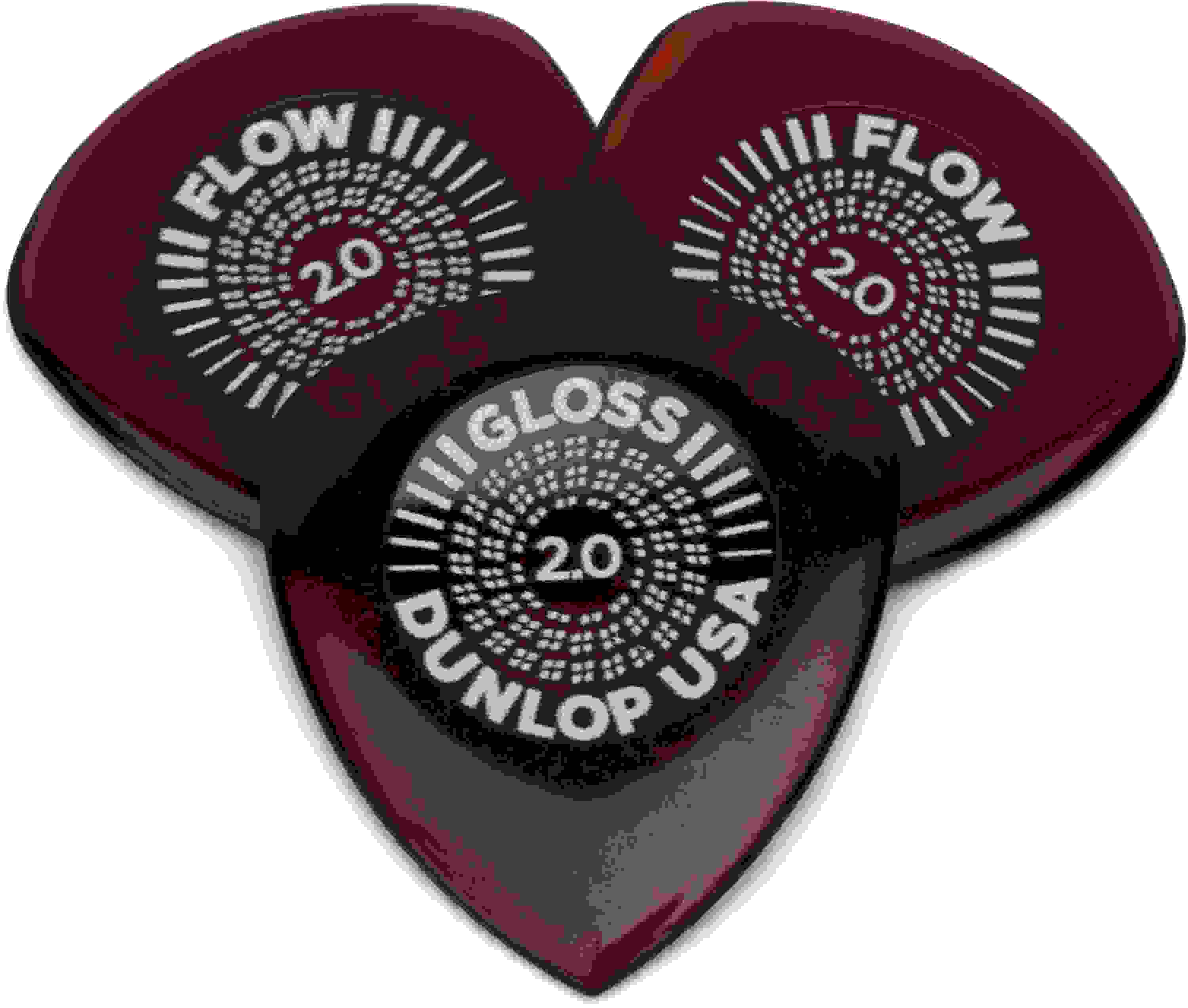 Dunlop Flow Gloss Guitar Picks 2.0mm 3-pack | Sweetwater