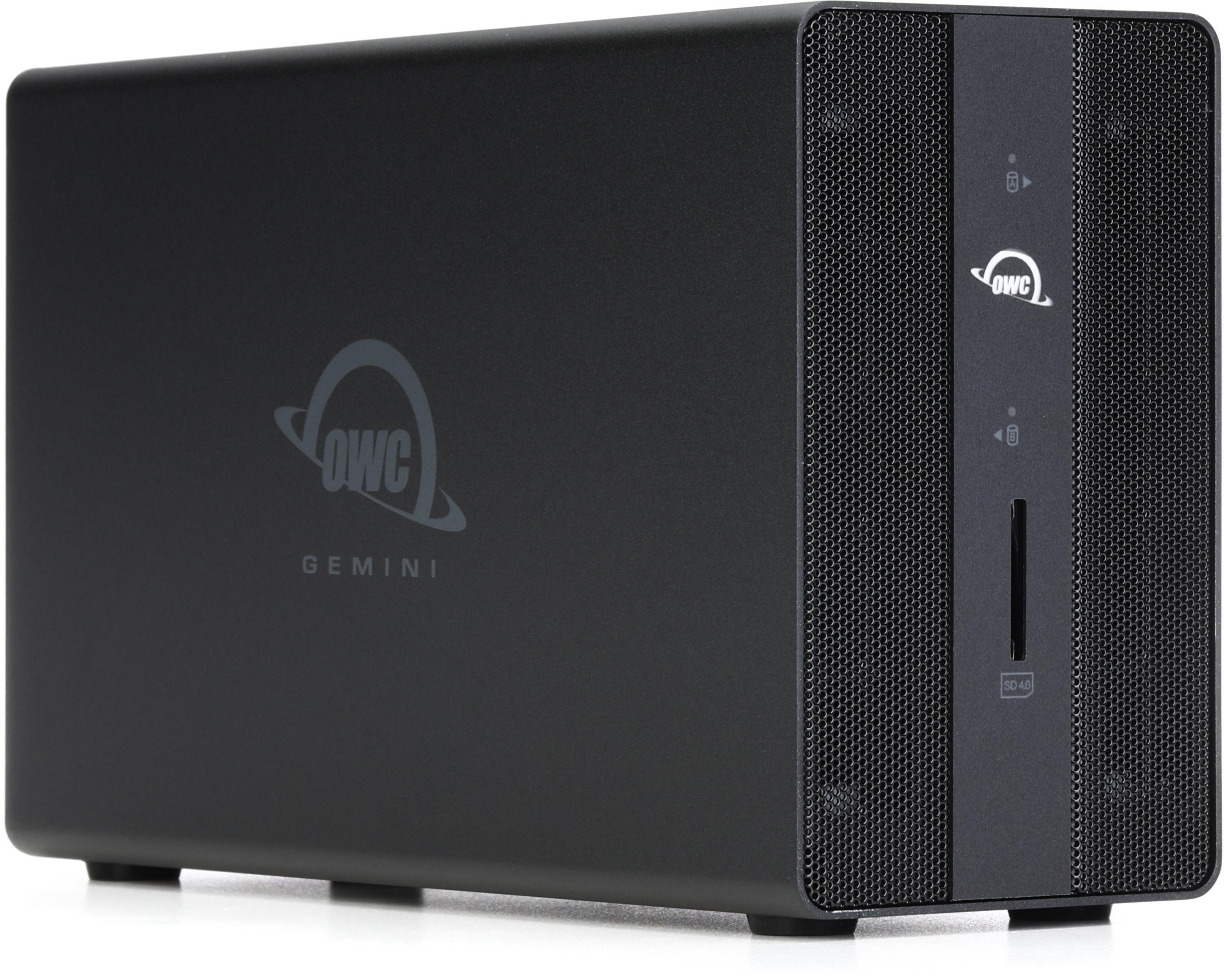 OWC Gemini Thunderbolt Dock and Dual-bay RAID Enclosure - 16TB | Sweetwater