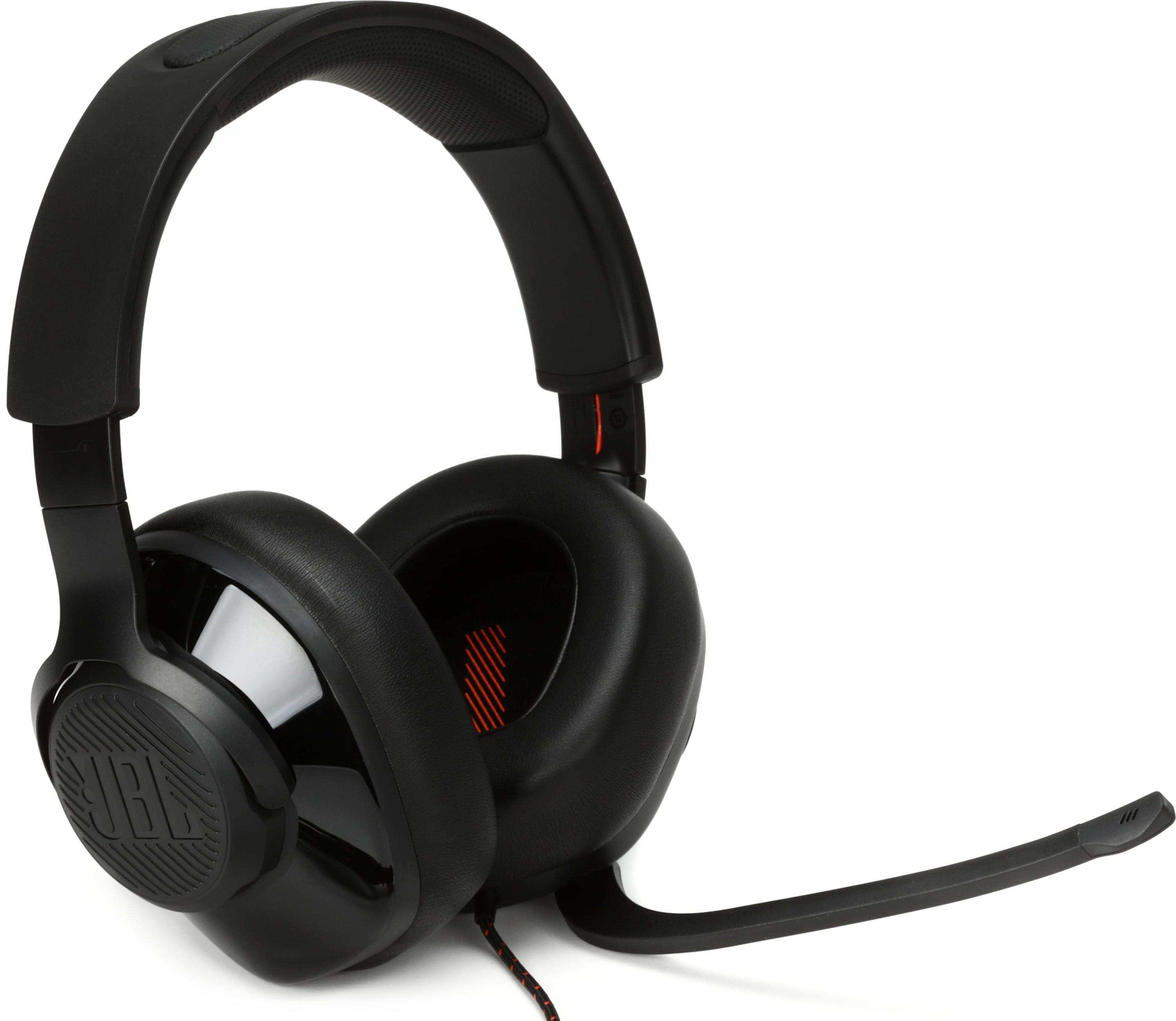 JBL Quantum 300 Over-Ear Headset with Mic, 3.5mm + USB | Sweetwater