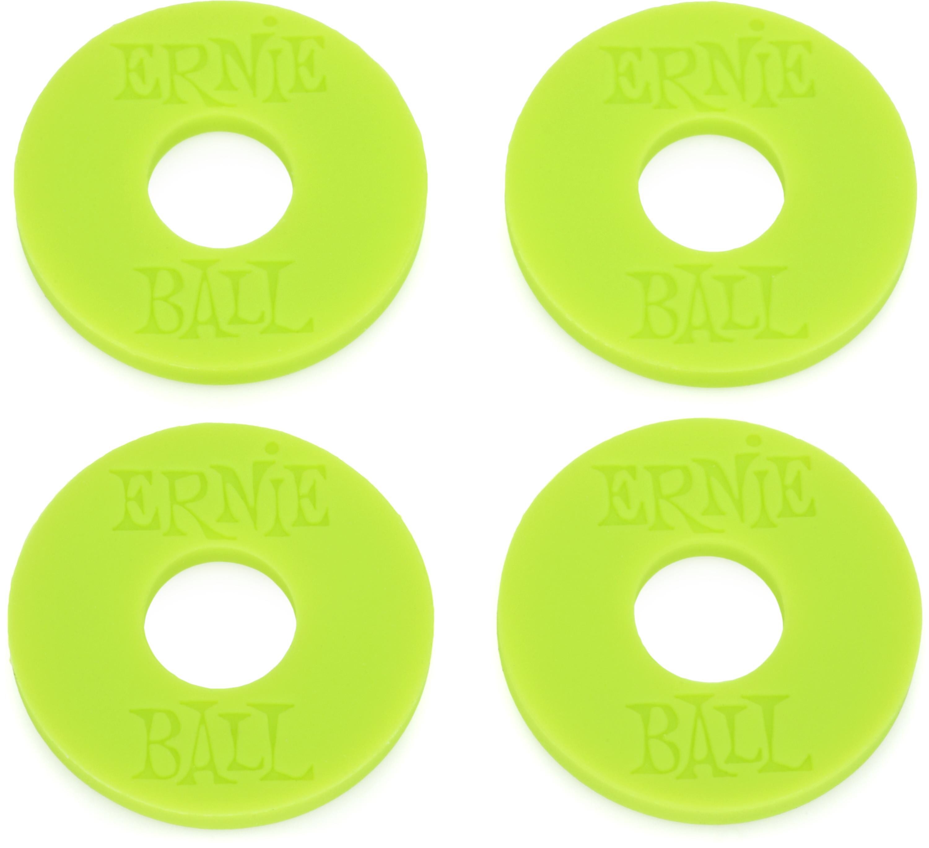 Ernie Ball Rubber Strap Blocks - Green (4-pack) | Sweetwater