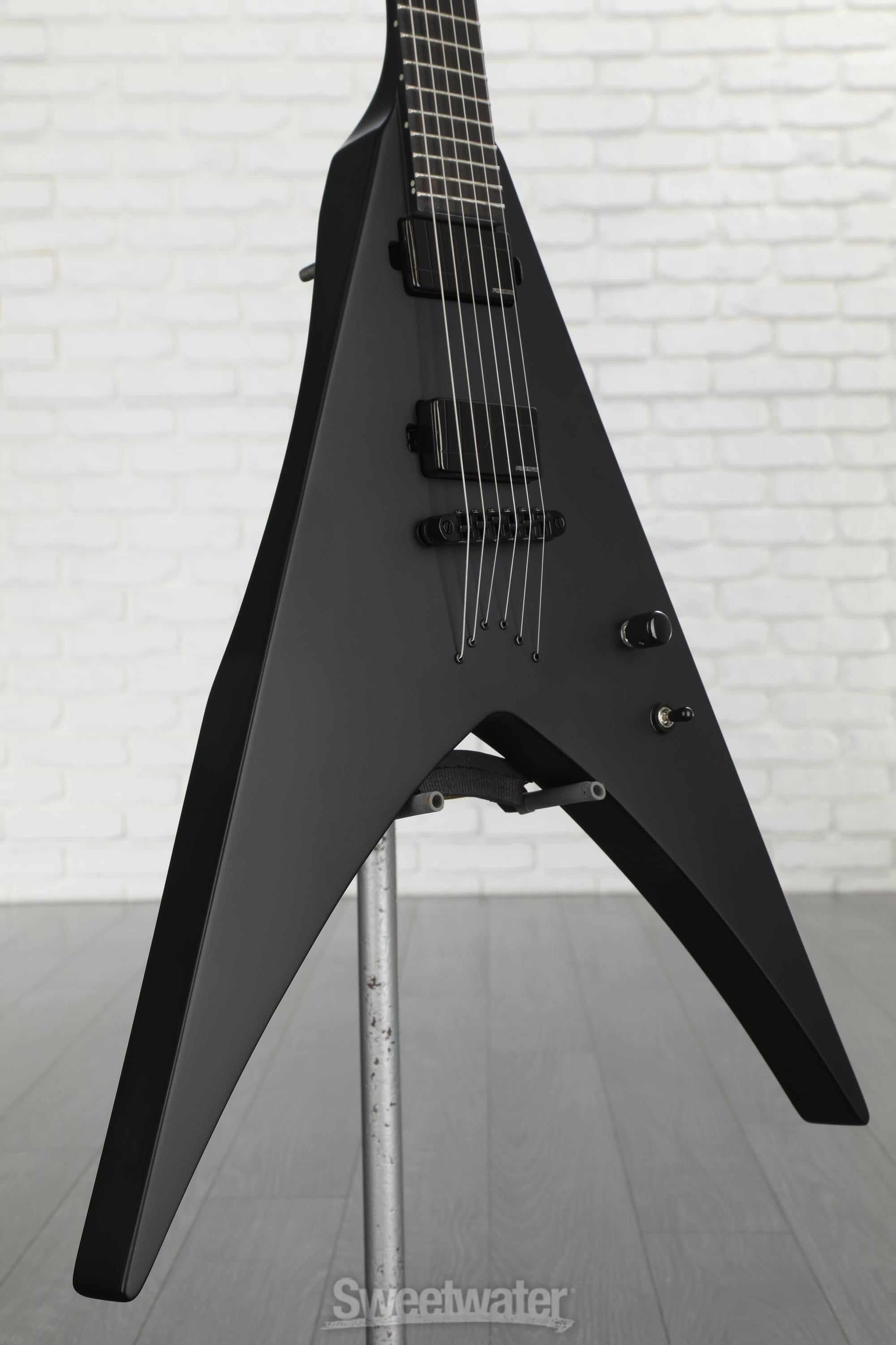 ESP LTD Nergal HEX-6 Signature Electric Guitar - Black Satin | Sweetwater