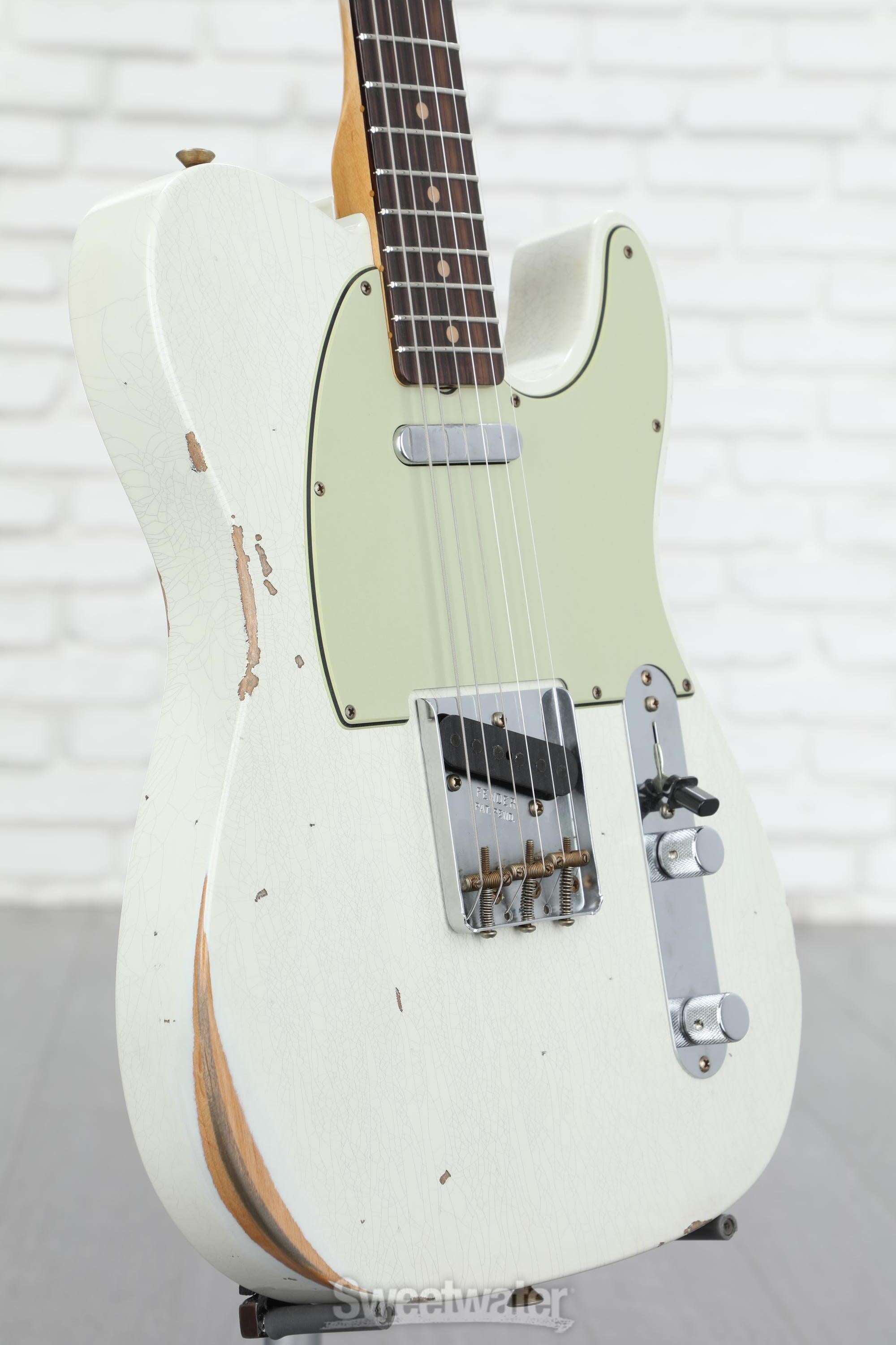 Fender Custom Shop '63 Telecaster Relic Electric Guitar - Aged Olympic ...