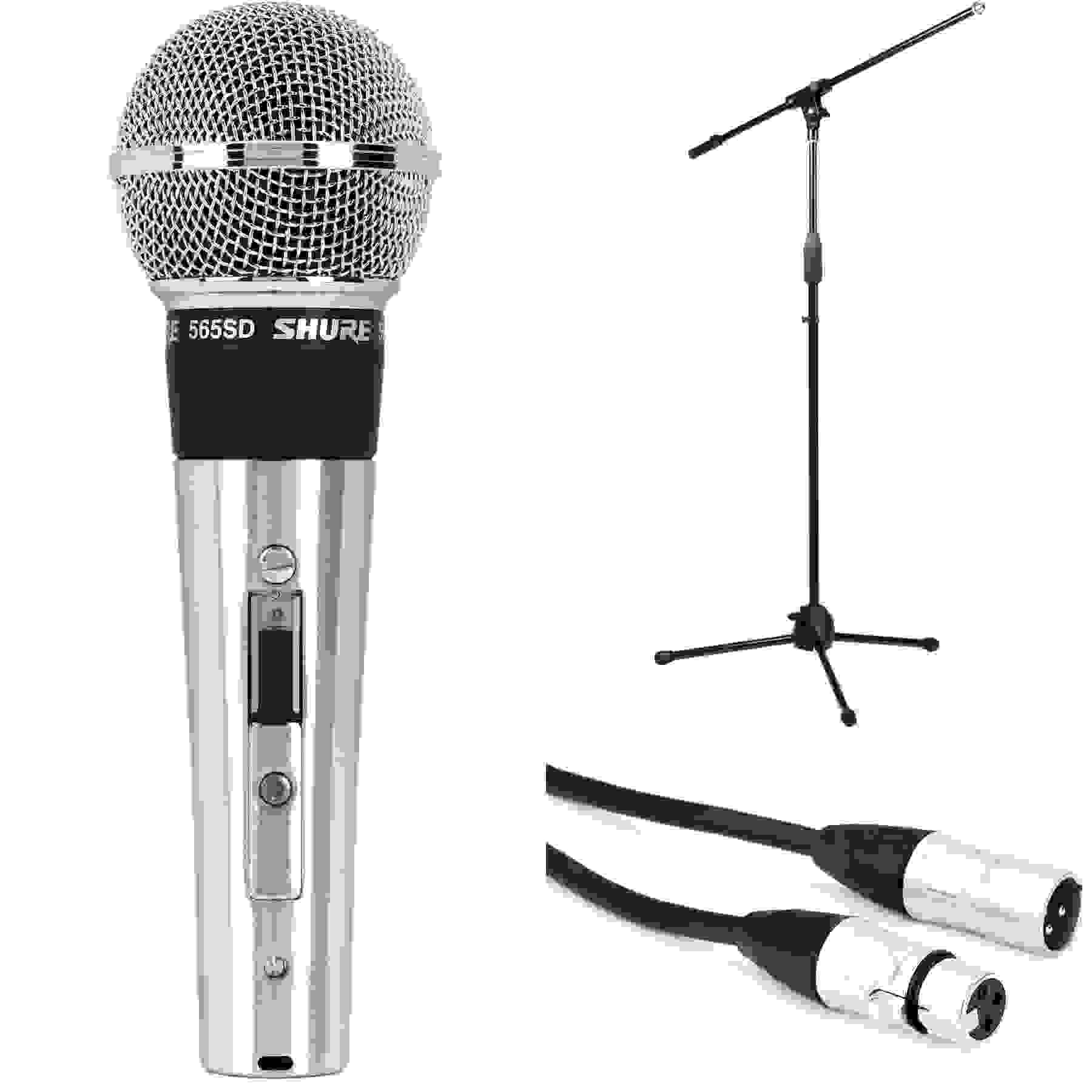 Shure 565SD Cardioid Dynamic Vocal Microphone with Cable and Stand ...
