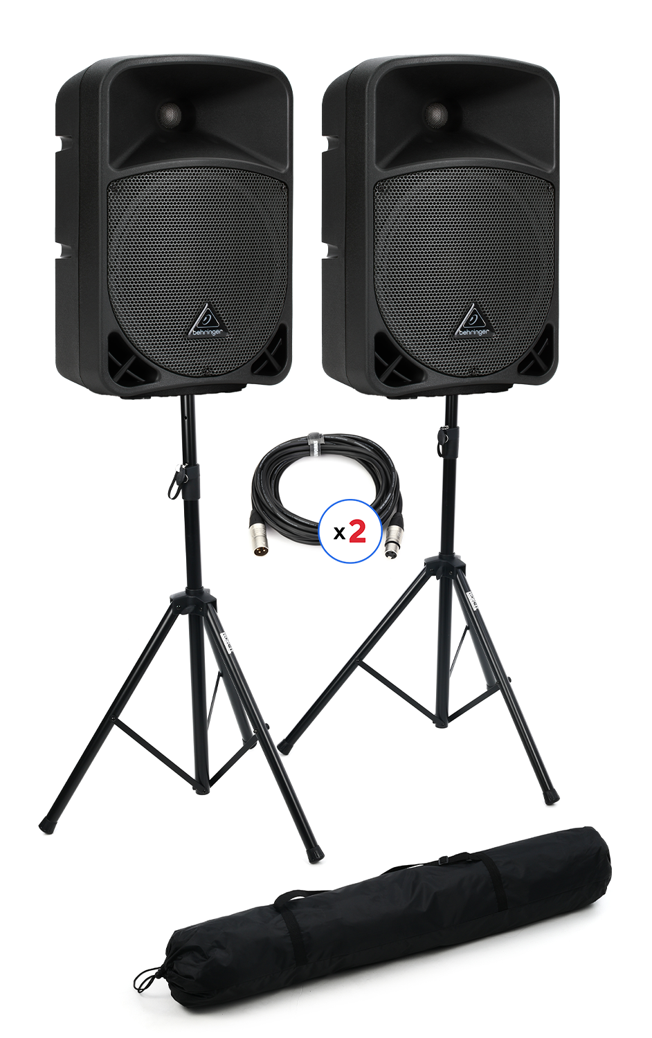 Behringer Eurolive B108D 300W 8 inch Powered Speaker (Pair) and Stand ...