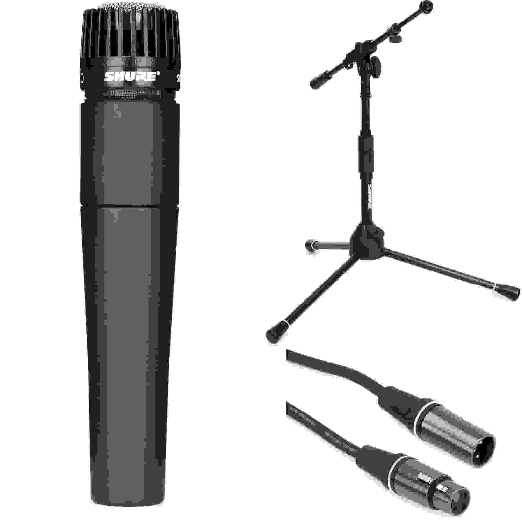 Shure SM57 Instrument Microphone Bundle with Short Stand and Cable ...