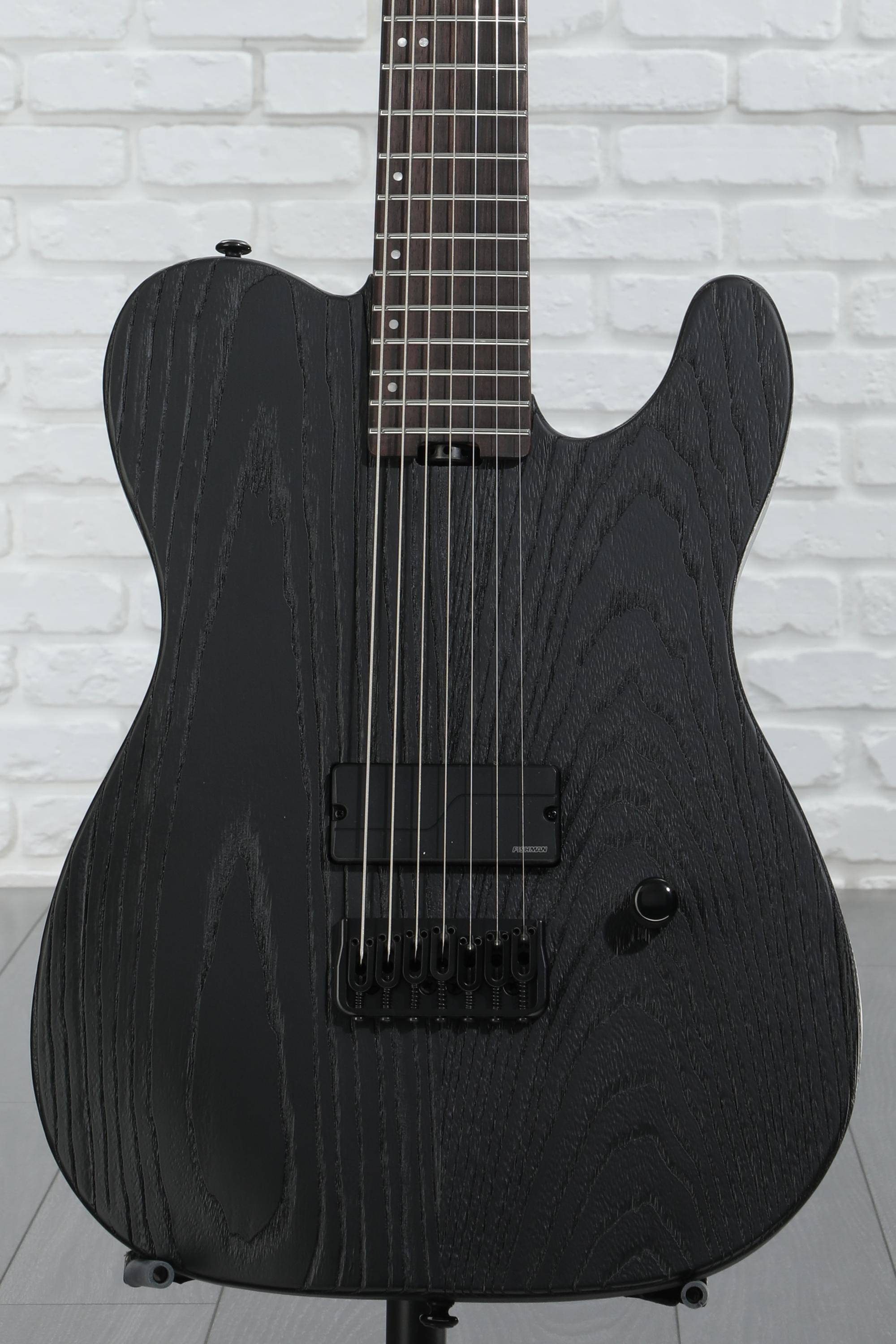 ESP LTD TE-1007B 7-string Baritone Electric Guitar - Black Blast ...