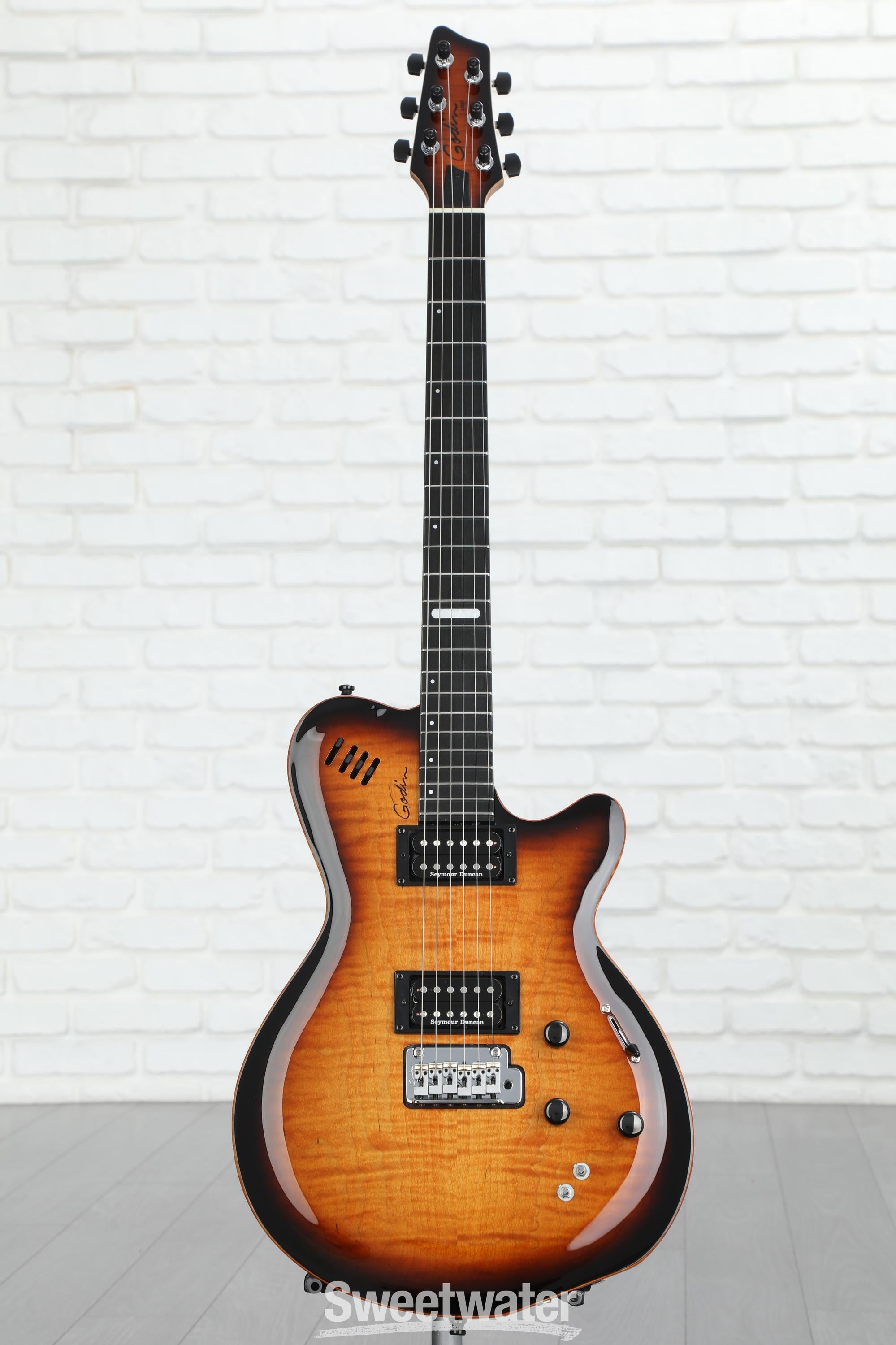 Godin LGXT Electric Guitar - Cognac Burst AA Flame | Sweetwater