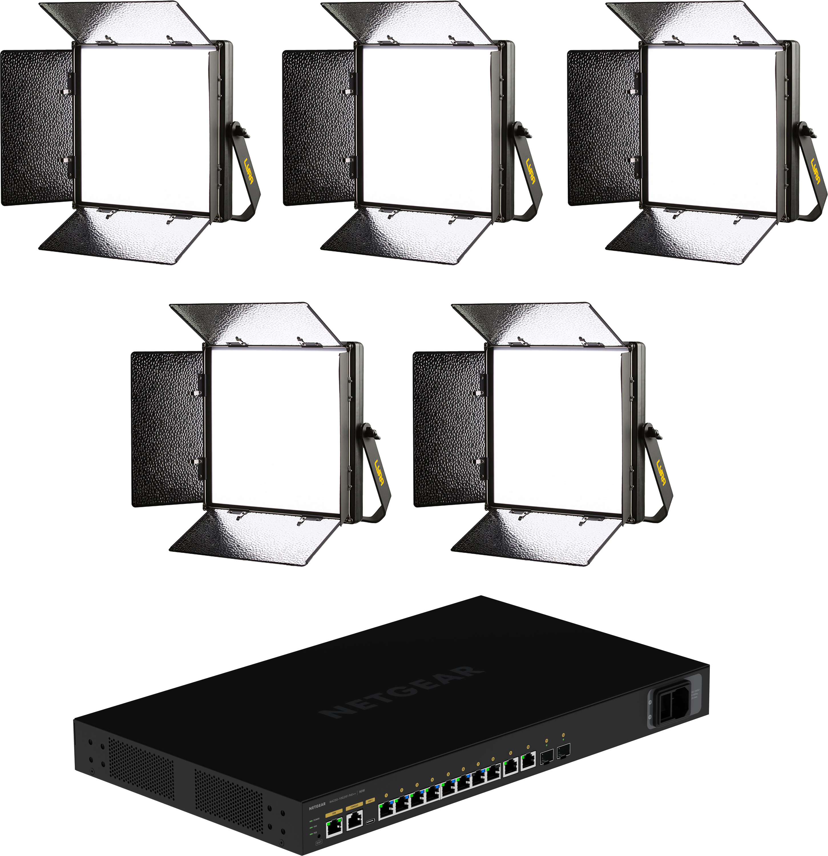 Ikan Lyra LBX10-POE-5L-1S Bicolor Studio Panel Soft LED Lights and ...