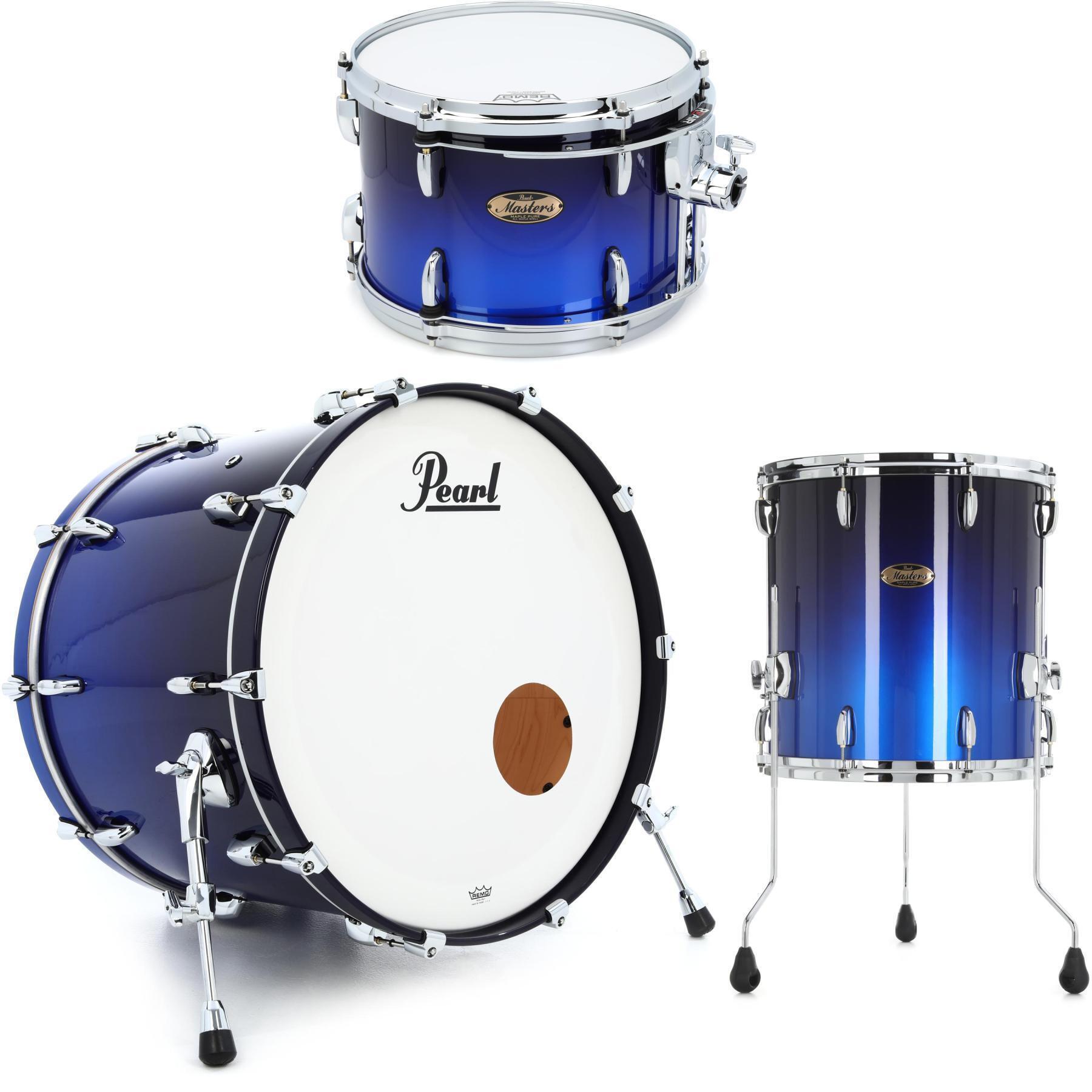 Pearl Masters Maple Pure 3pc Shell Pack - Kobalt Blue Fade Metallic ...