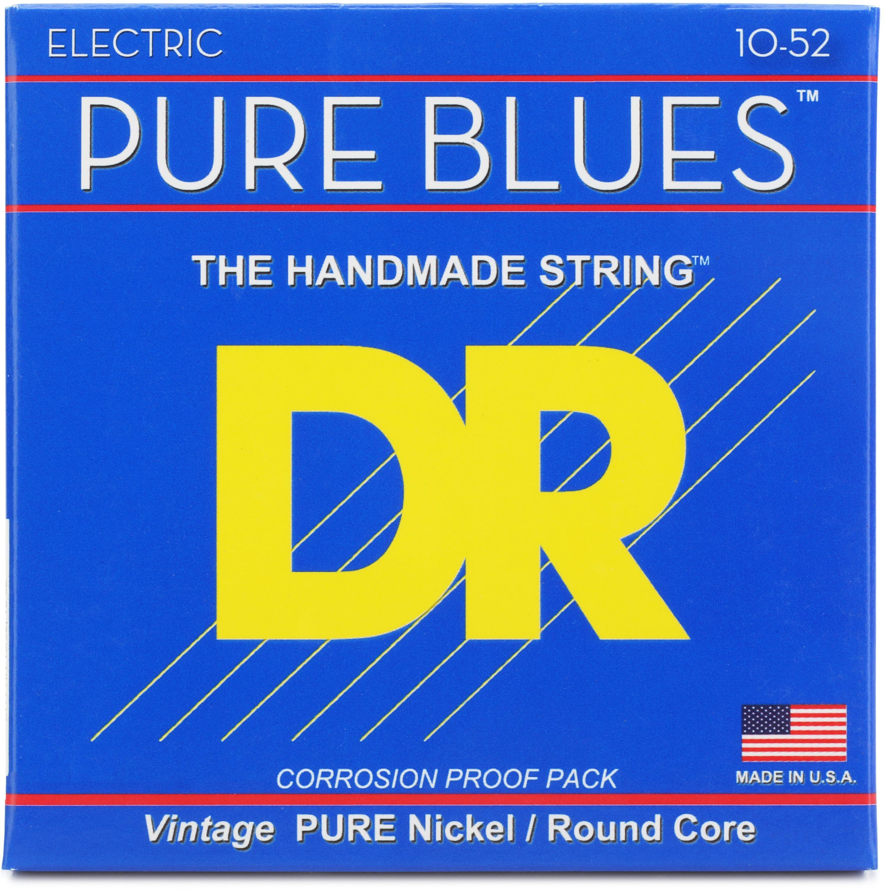 DR Strings PHR-10/52 Pure Blues Pure Nickel Electric Guitar Strings ...