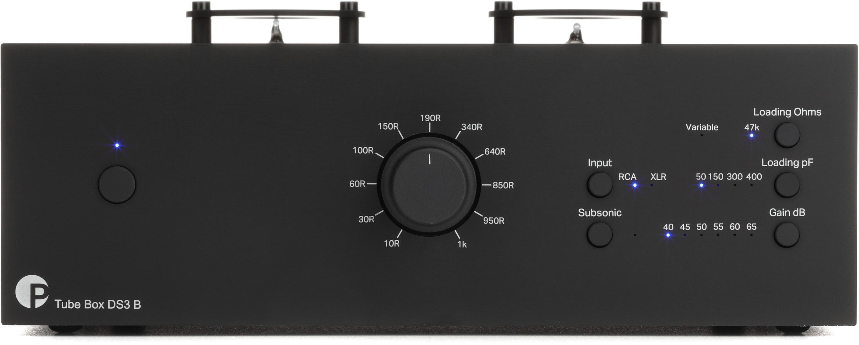 Pro-Ject Tube Box DS3 B Balanced MM/MC Phono Preamp - Black | Sweetwater