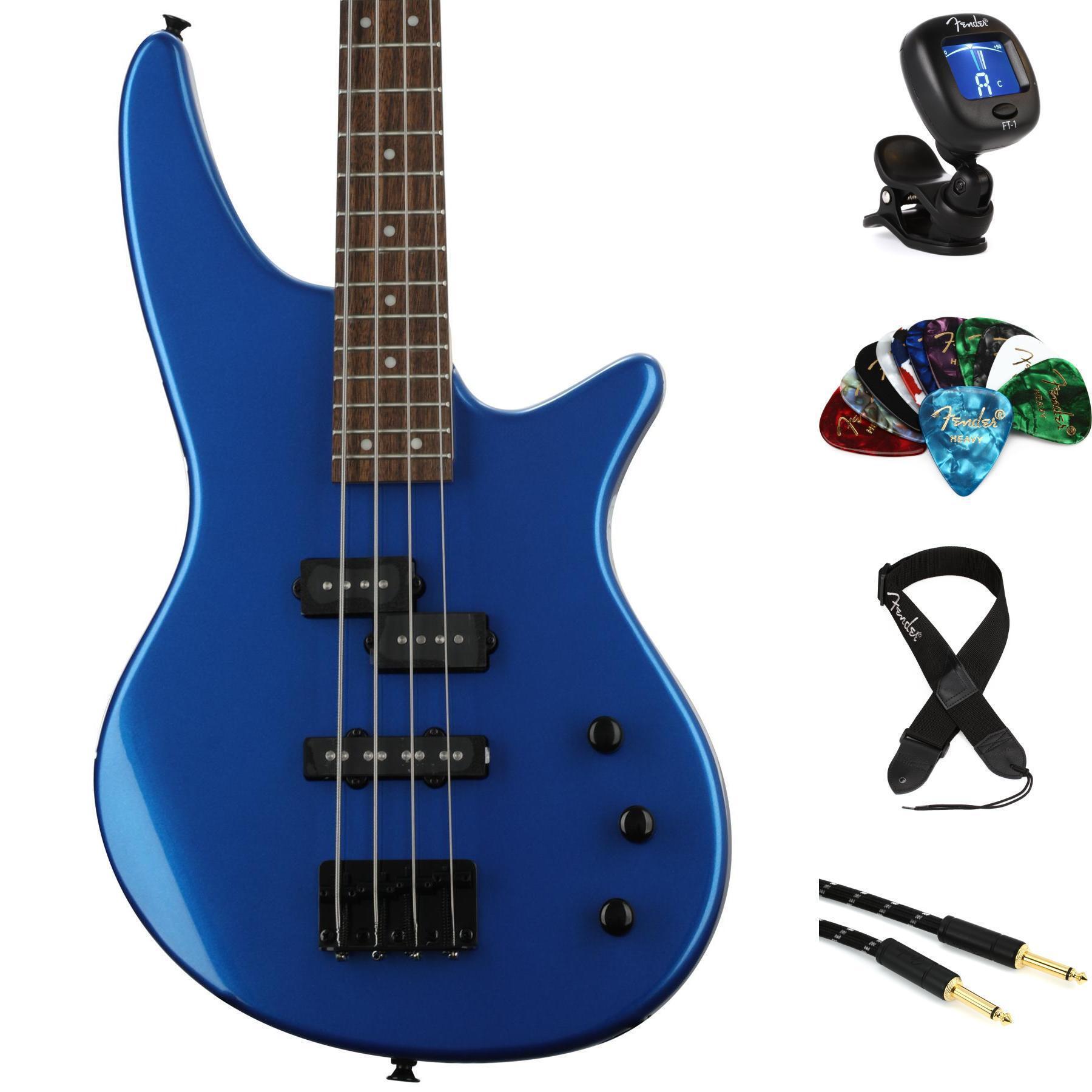 Jackson Spectra JS2 Bass Guitar Essentials Bundle - Metallic Blue ...