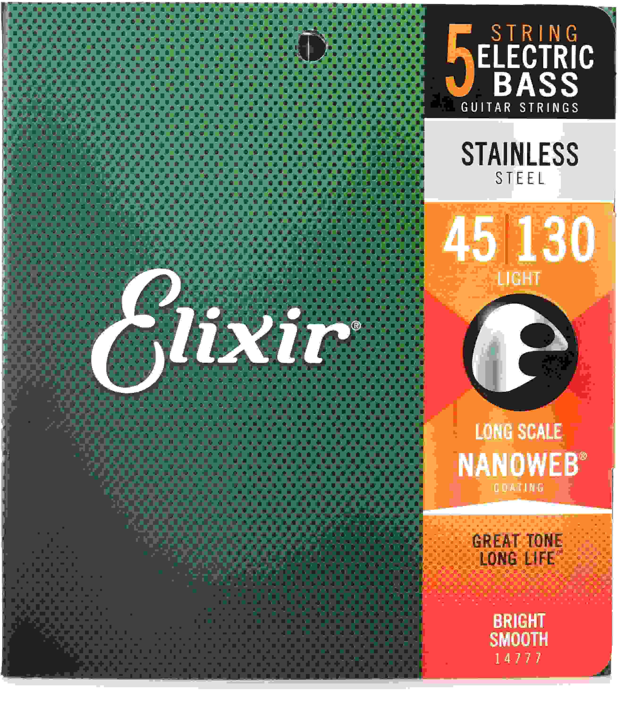 Elixir Strings 14777 Nanoweb Electric Bass Guitar Strings - .045-.130 ...