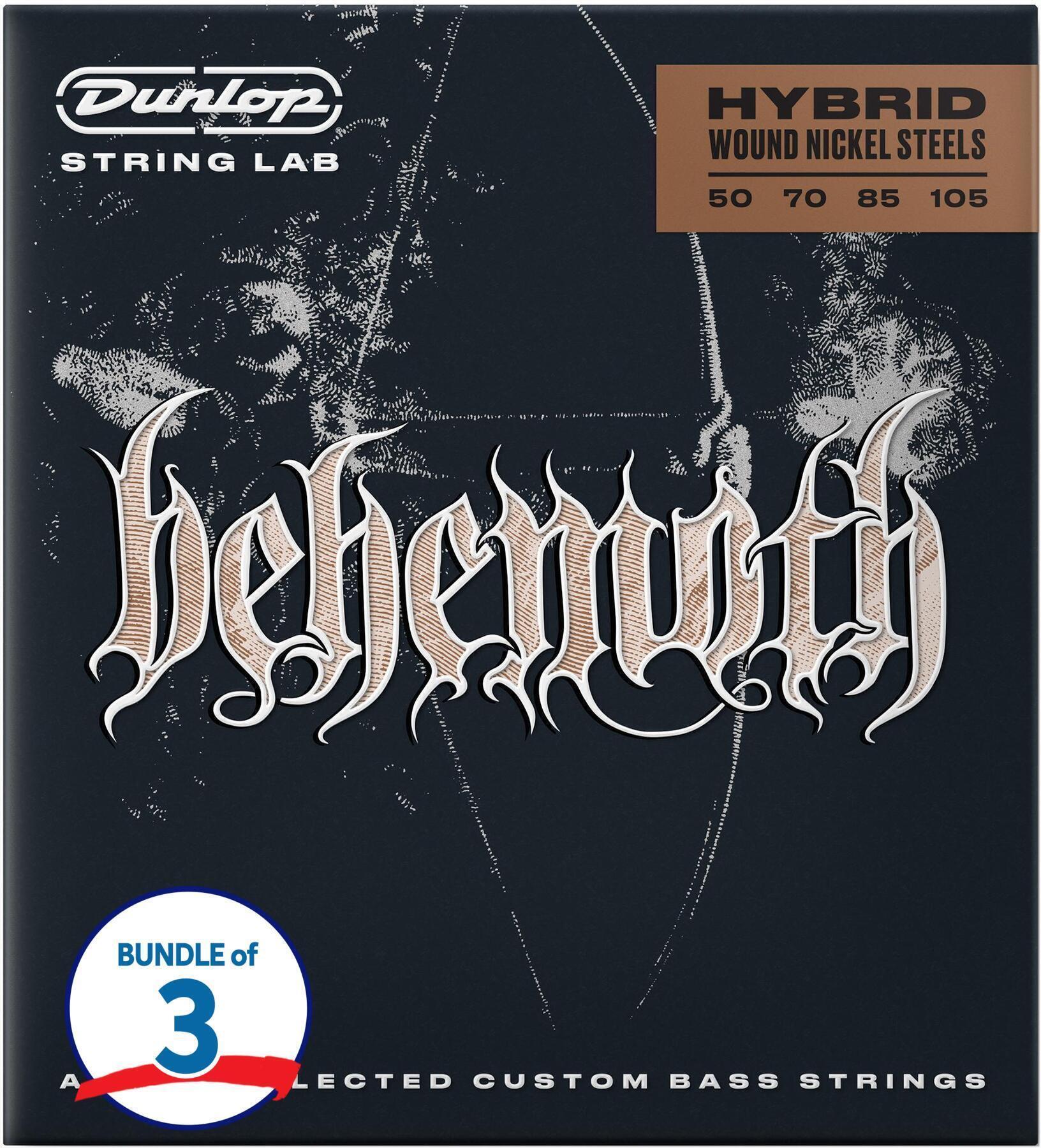 Dunlop Behemoth Hybrid Wound Nickel Bass Strings (3 Pack) - .050-.105 ...