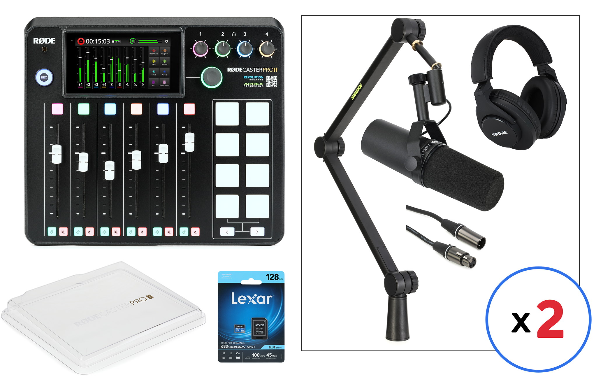 Rode Rodecaster Pro II and SM7B 2 Person Podcasting Kit | Sweetwater