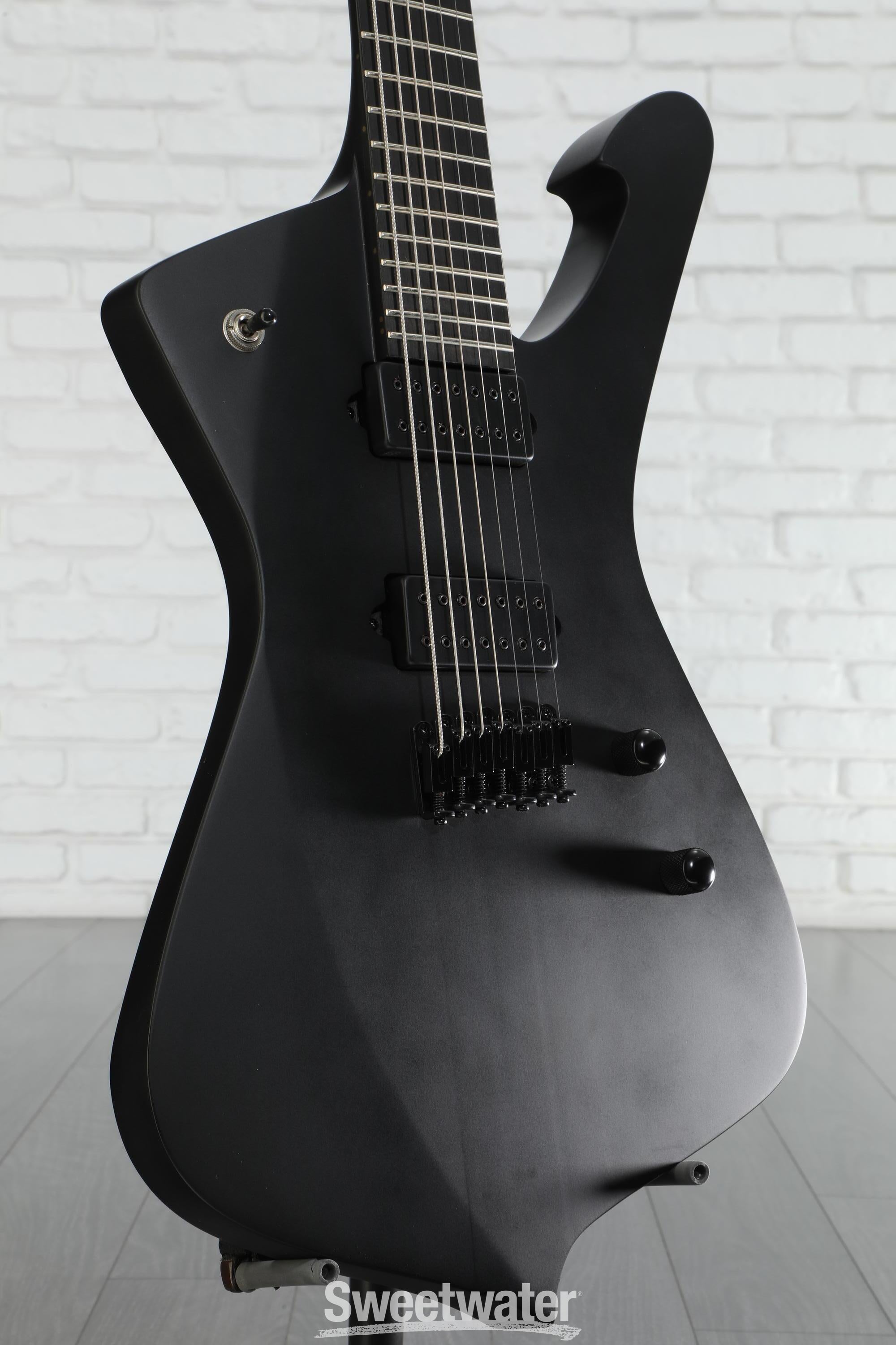 Ibanez Iron Label Iceman 7-string - Black Flat | Sweetwater