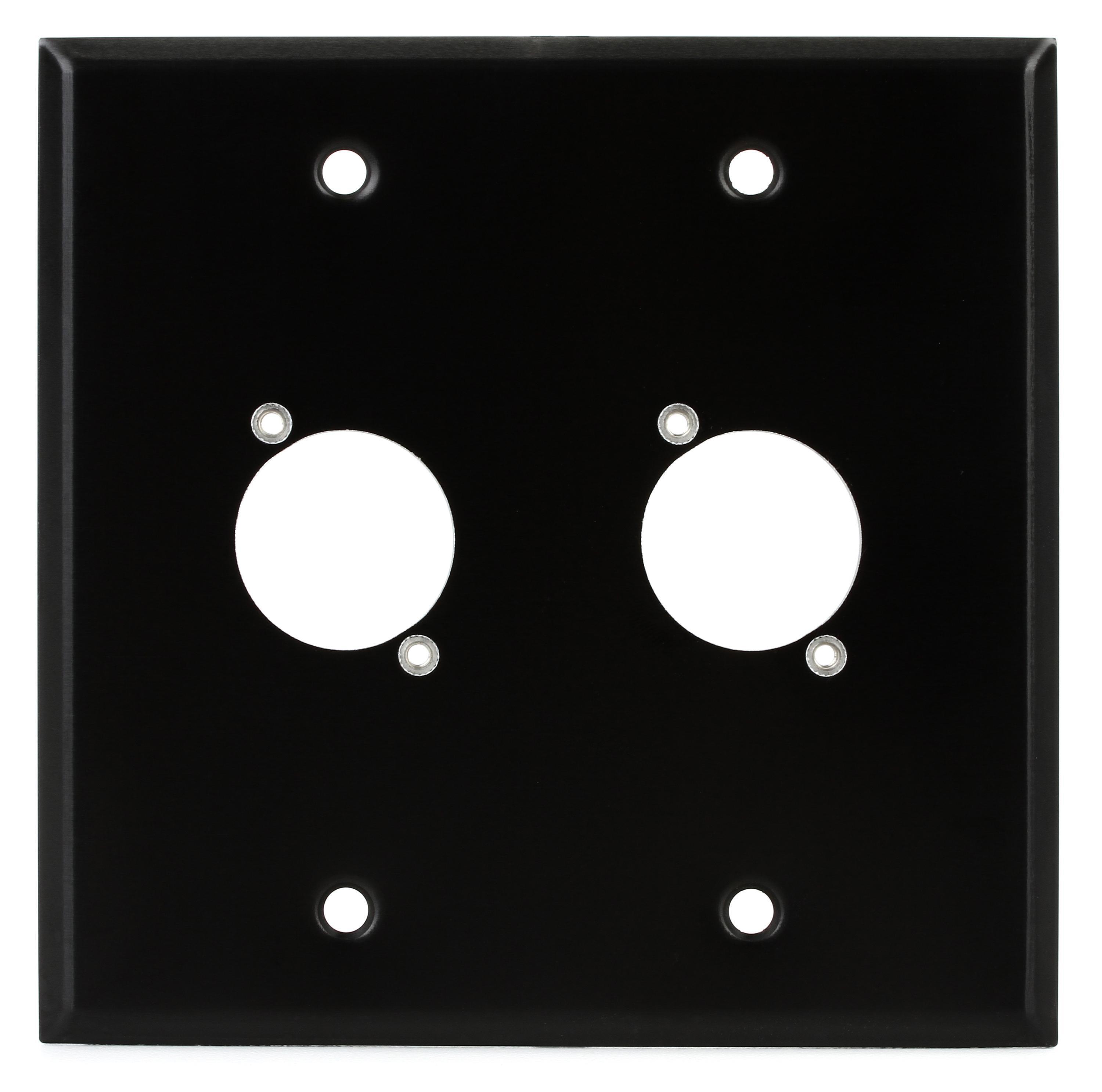 Whirlwind WPB2/2H Dual Gang Black Anodized Wall Plate Punched for 2 D ...
