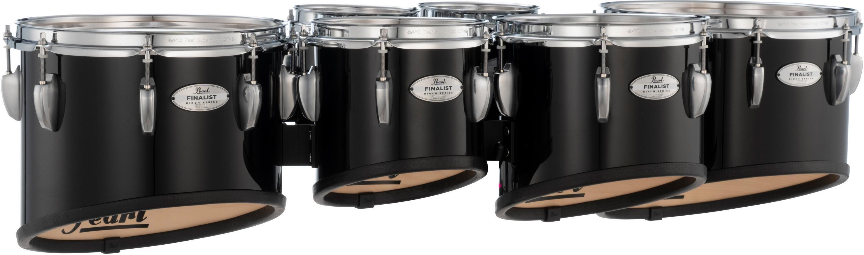 Pearl Finalist Marching Tenor Drums - 6/6/8/10/12/13 inches, Midnight Black | Sweetwater