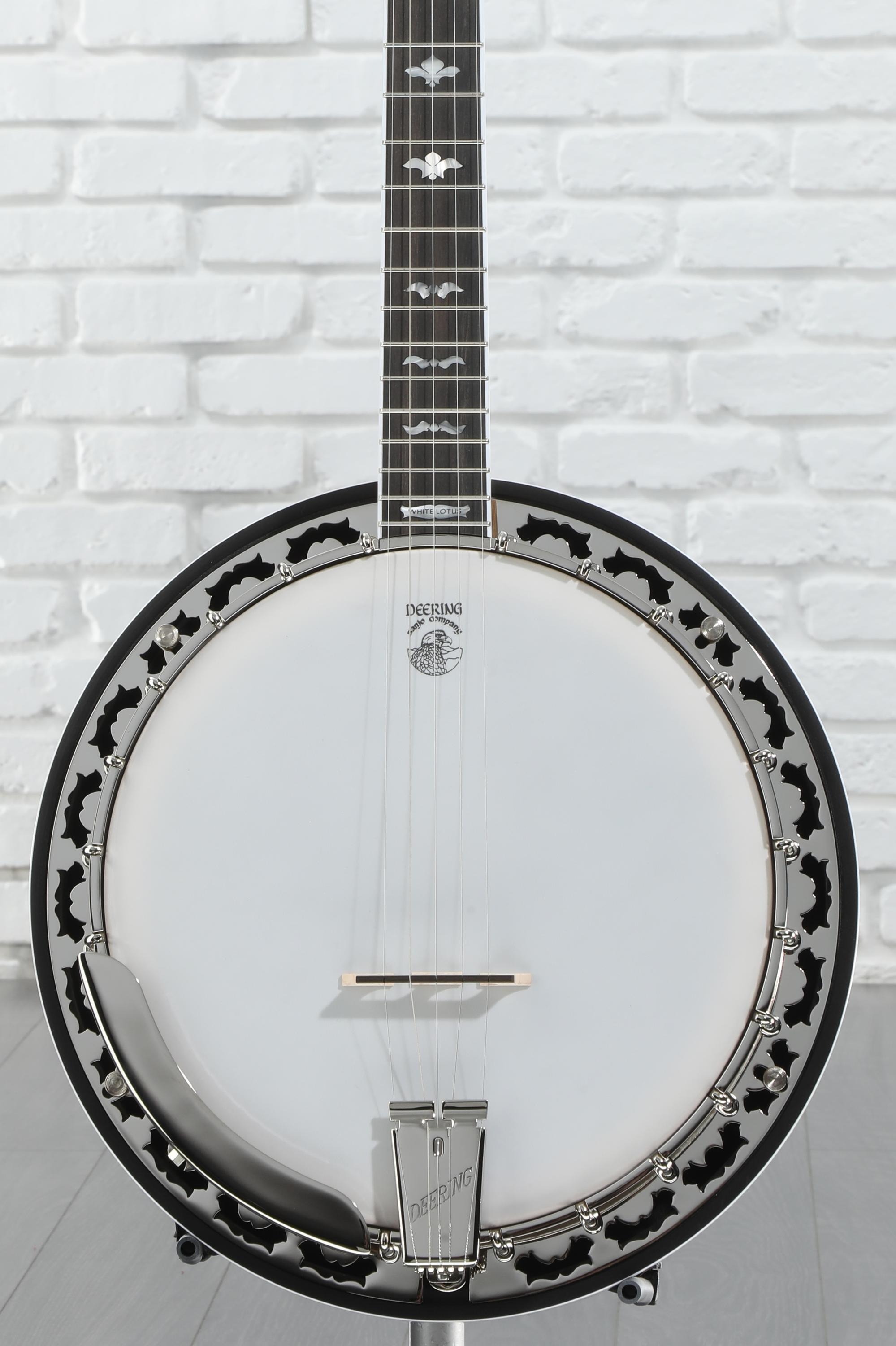 Deering White Lotus 5-string Banjo - Natural | Sweetwater