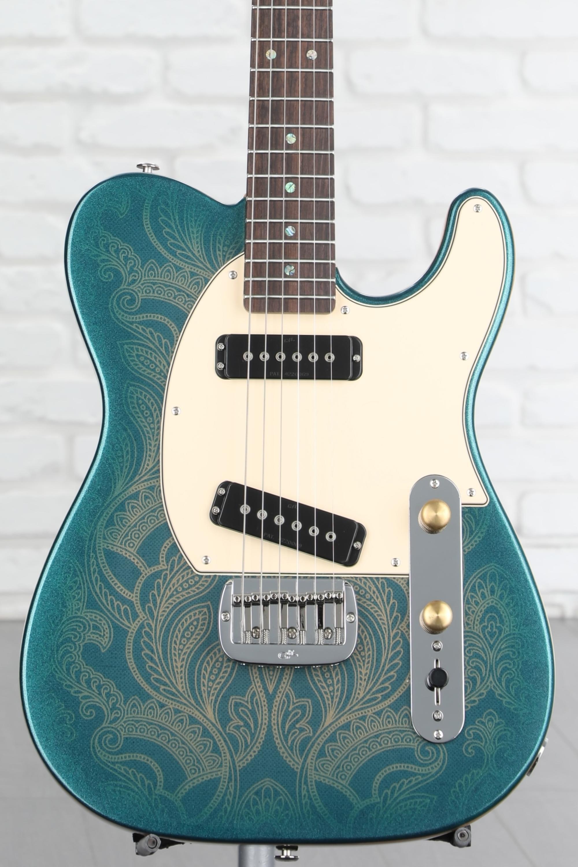 G&L Custom Shop ASAT Special Electric Guitar - Paisley Pattern/Emerald ...