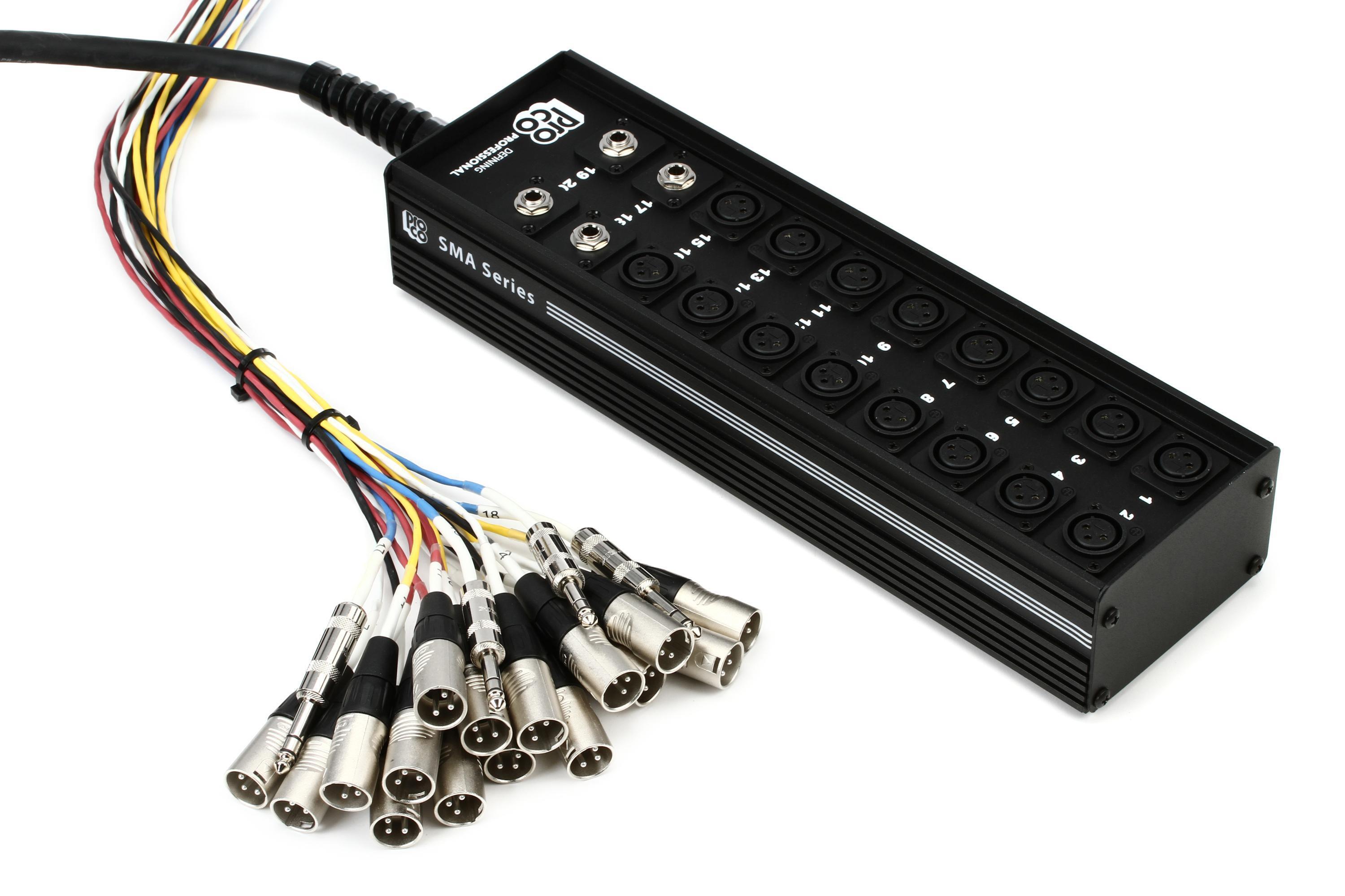 Pro Co SMA1604FBQ-100 SMA Series 16x4 Stage Snake with 1/4 inch Returns ...