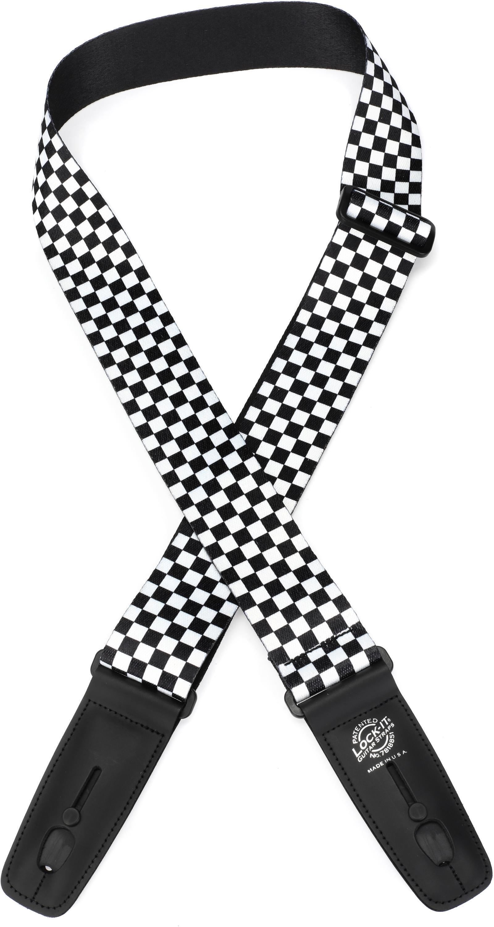 Lock-It Straps Plush Poly Strap - Checkerboard | Sweetwater