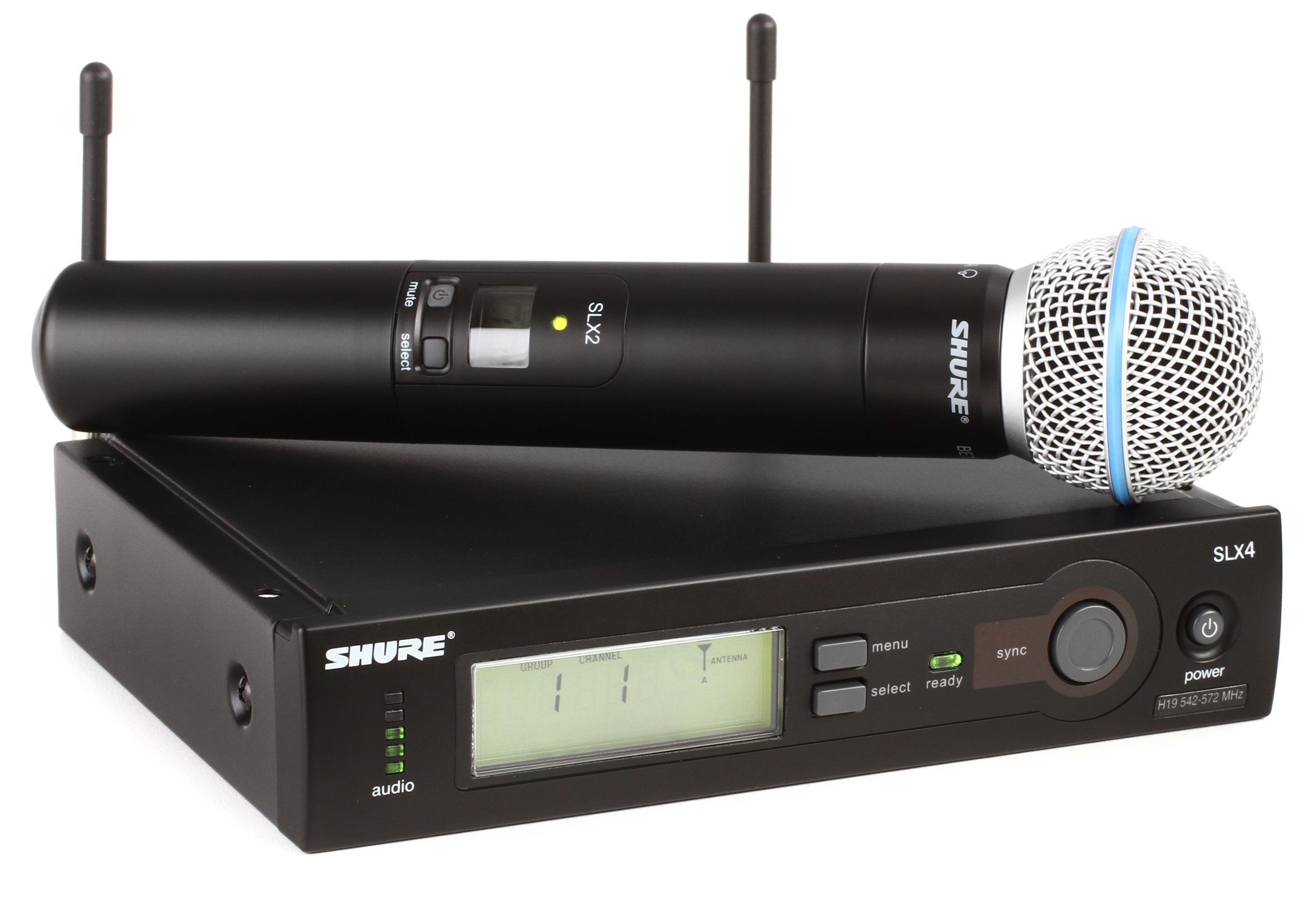 Shure SLX24/BETA58 Handheld Wireless Microphone System - H19 Band | Sweetwater